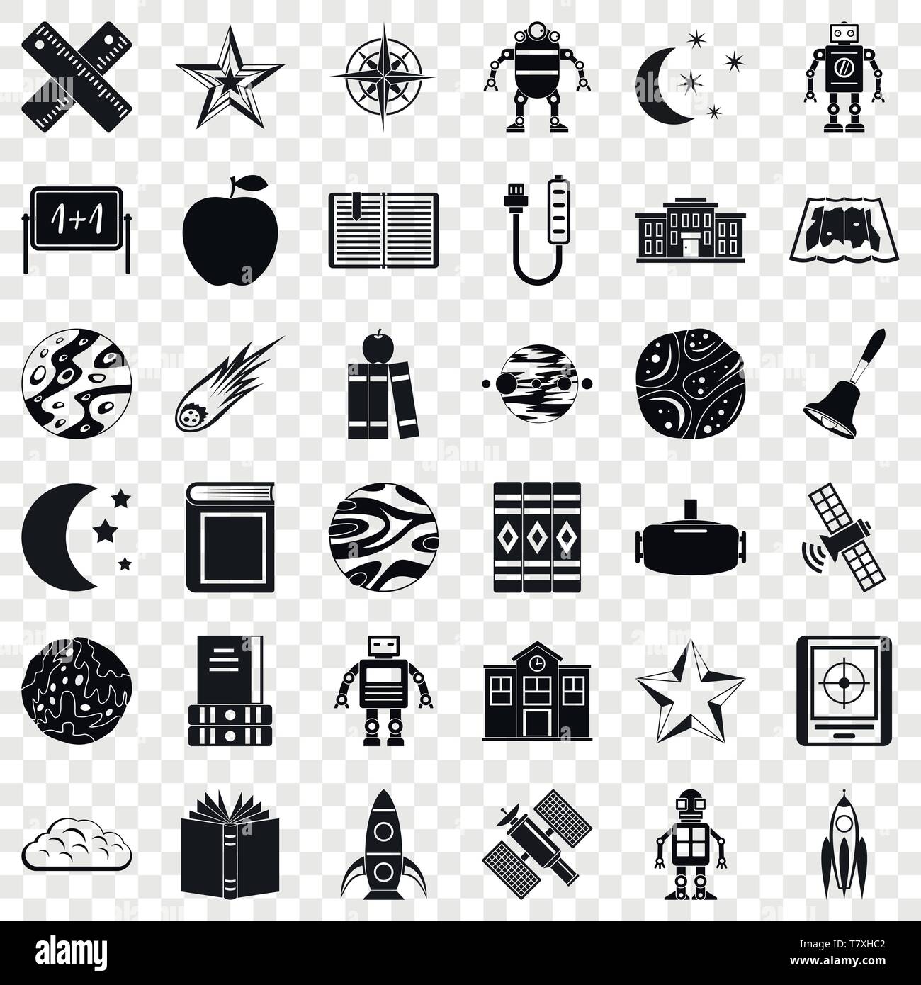 Astronomy robot icons set, simple style Stock Vector Image & Art - Alamy