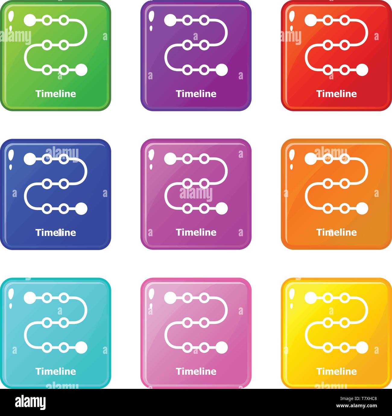 Timeline icons set 9 color collection Stock Vector Image & Art - Alamy