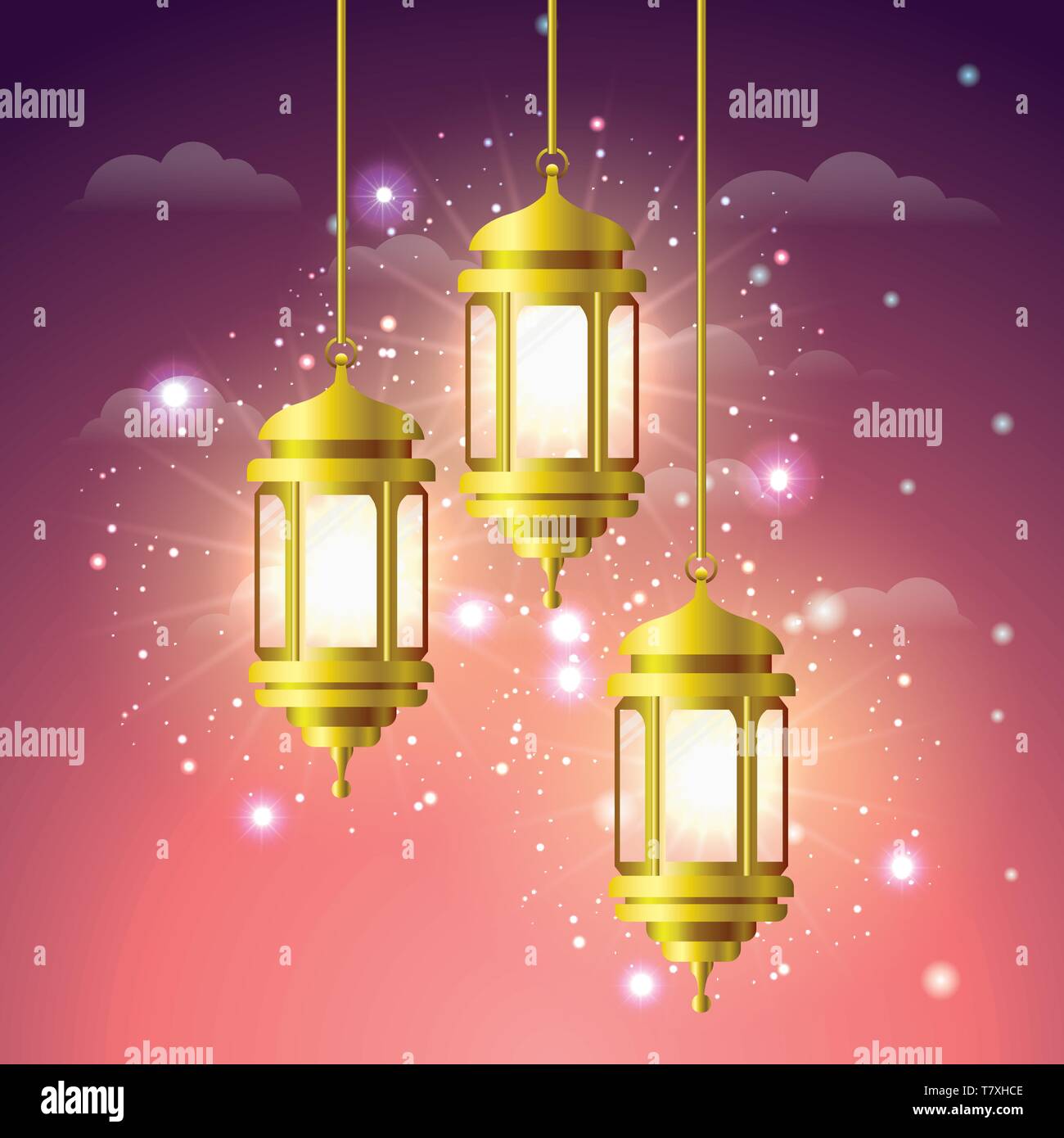 Hanging metal lamps Stock Vector Images - Alamy