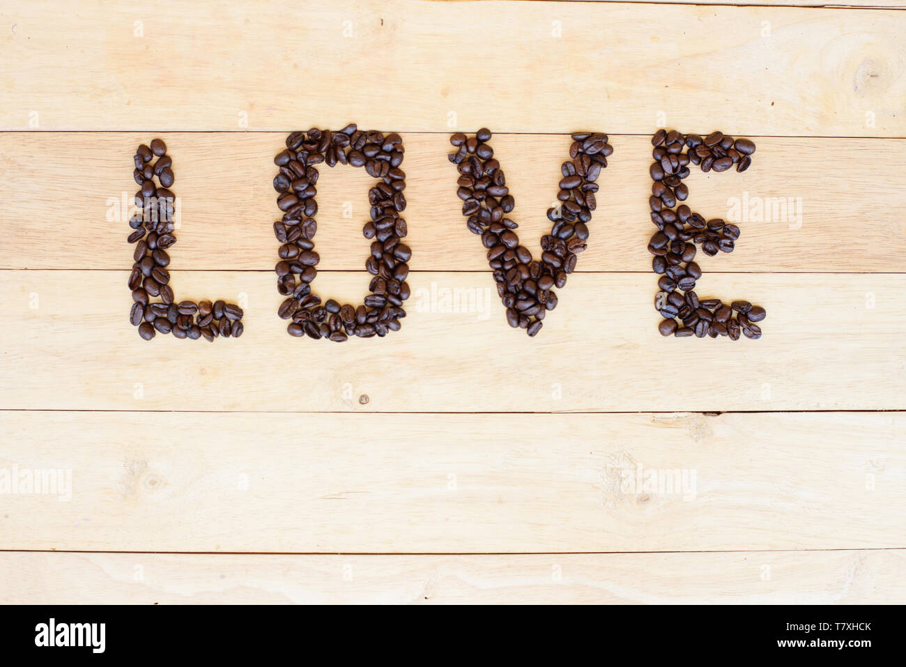 coffee bean LOVE text / coffee with love Stock Photo - Alamy