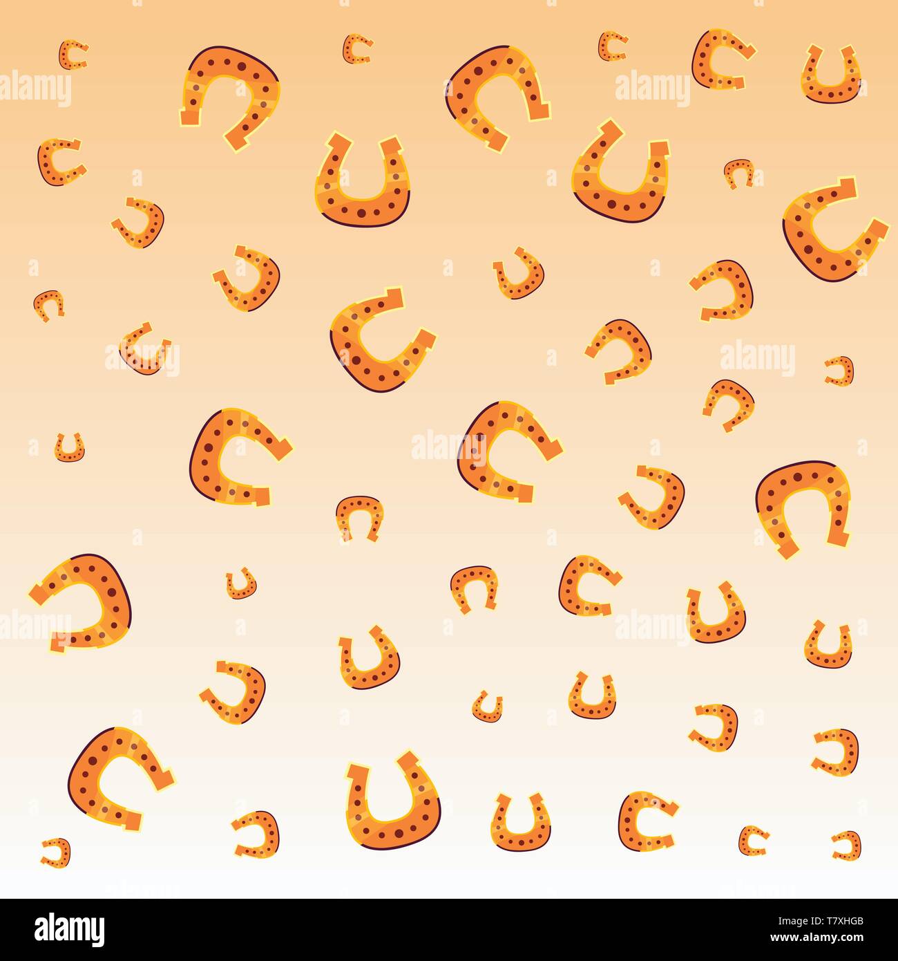 golden horseshoes lucky pattern background vector illustration Stock ...