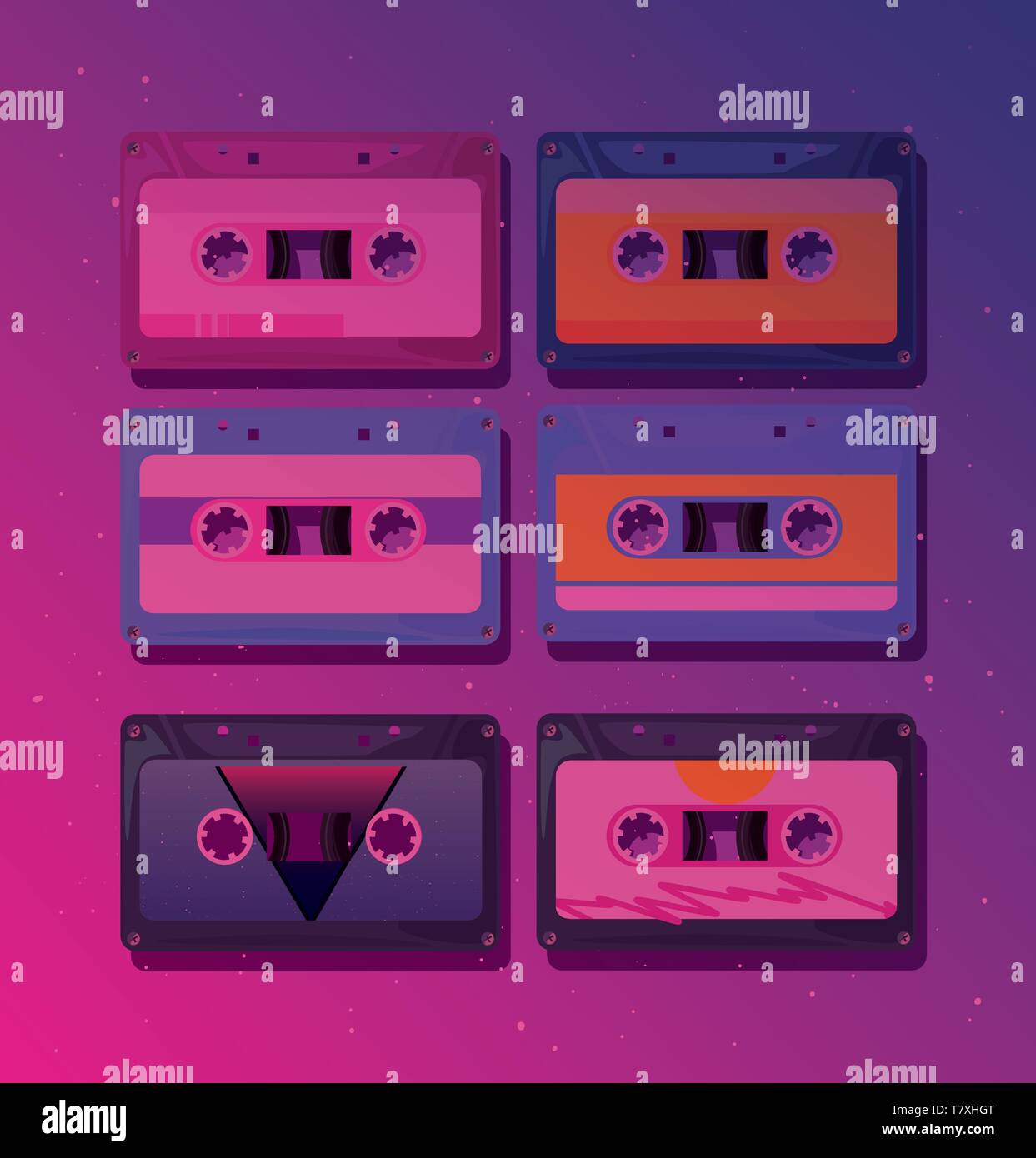cassette tape music retro 80s style vector illustration Stock Vector ...