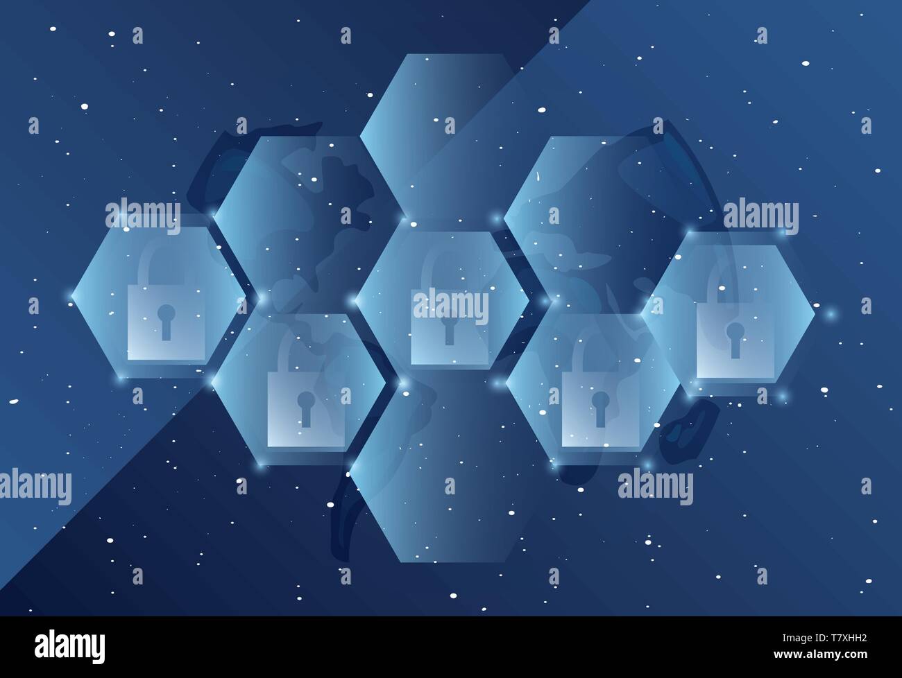 World Padlock Network Cybersecurity Data Protection Vector Illustration Stock Vector Image And Art