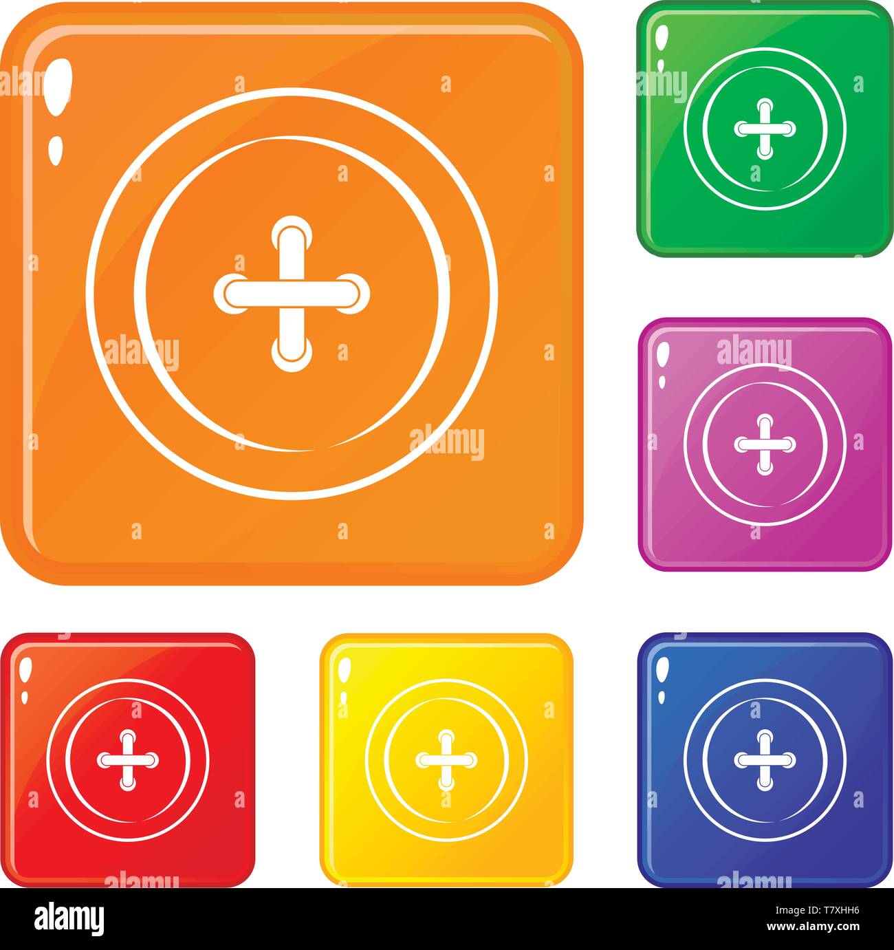 Sewing button icons set vector color Stock Vector Image & Art - Alamy