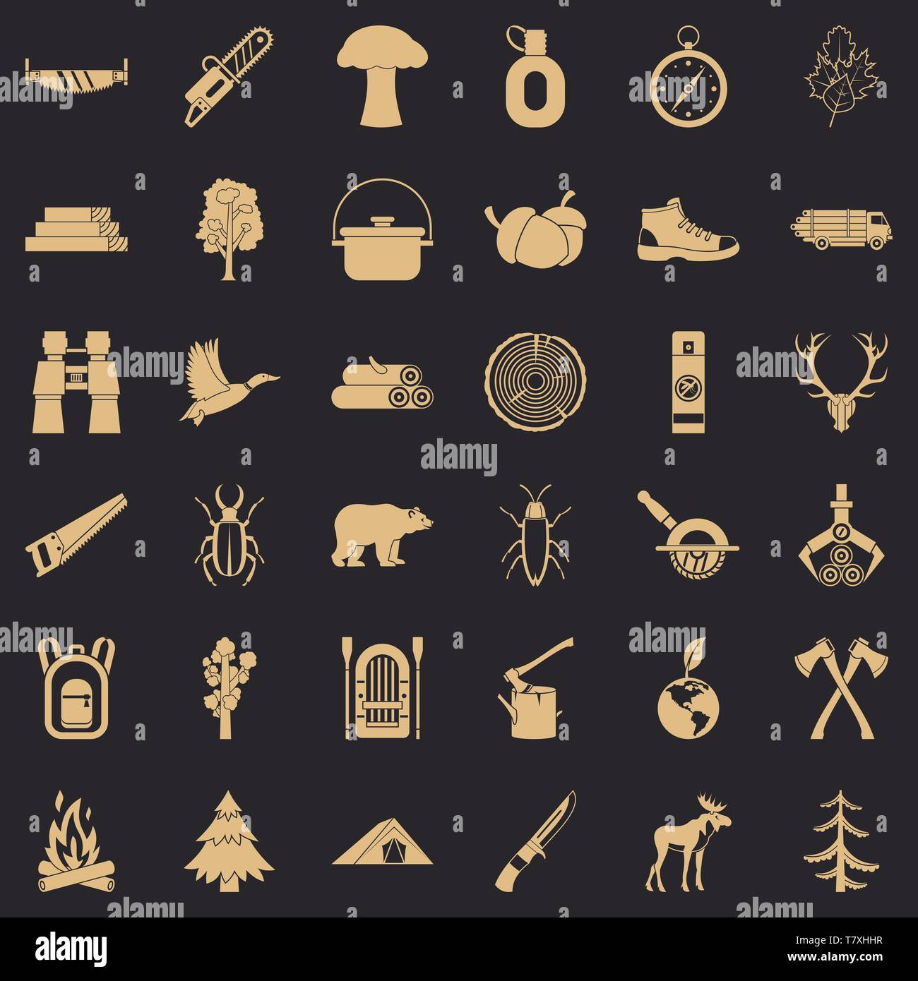 Camping icons set, simple style Stock Vector Image & Art - Alamy
