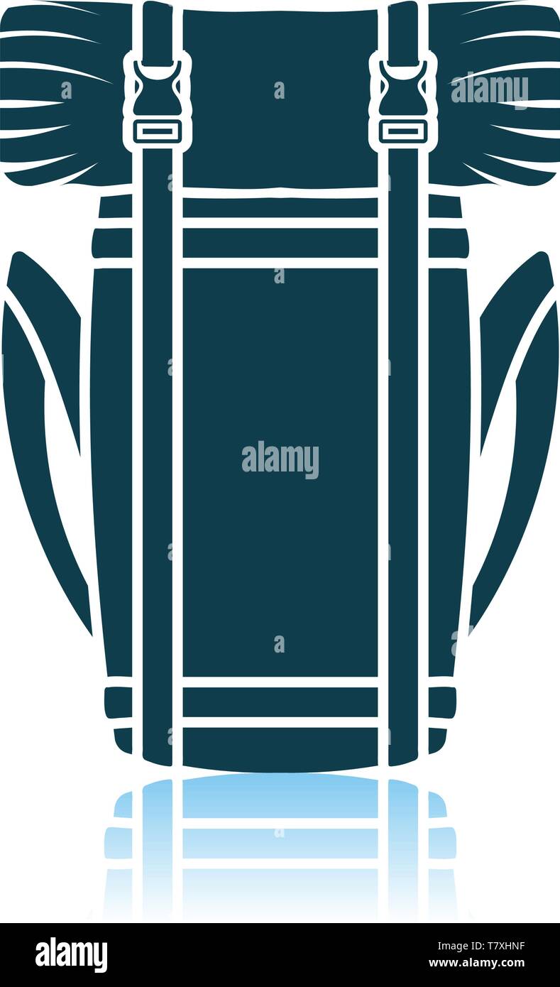 Camping Backpack Icon. Shadow Reflection Design. Vector Illustration ...