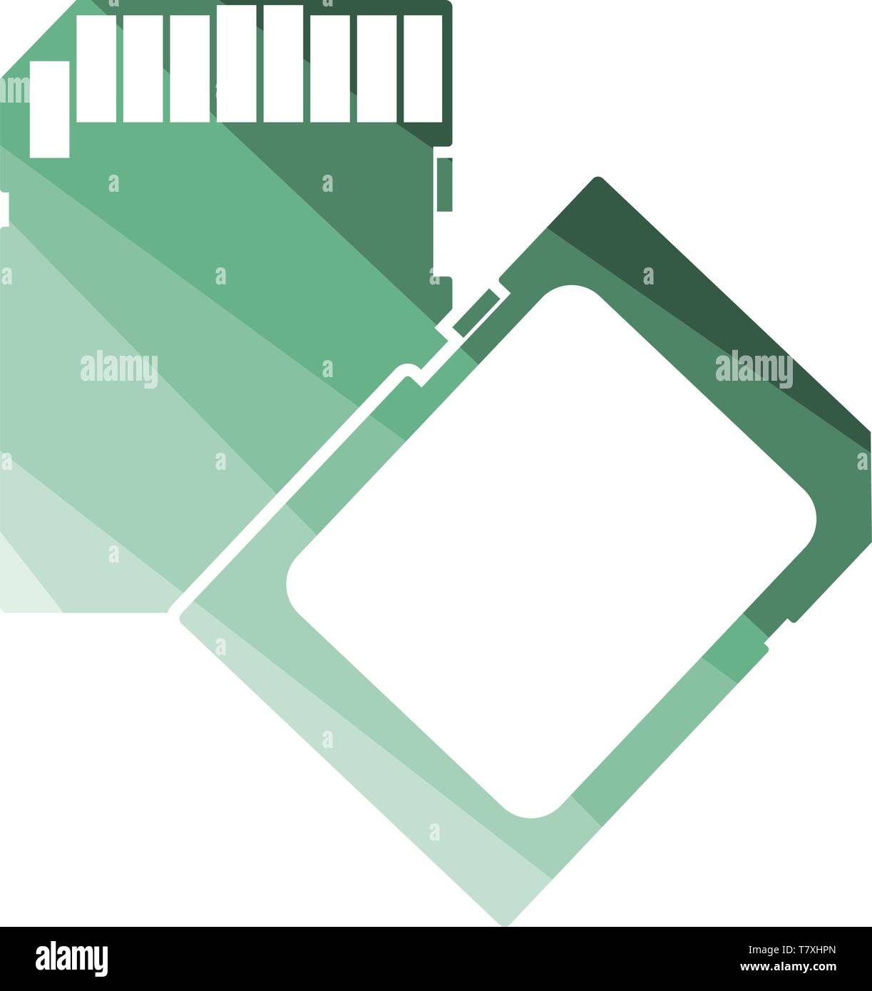 Memory Card Icon. Flat Color Ladder Design. Vector Illustration Stock ...