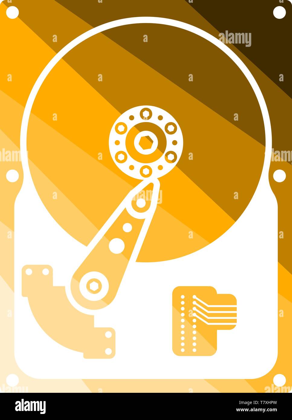 HDD Icon. Flat Color Ladder Design. Vector Illustration Stock Vector ...