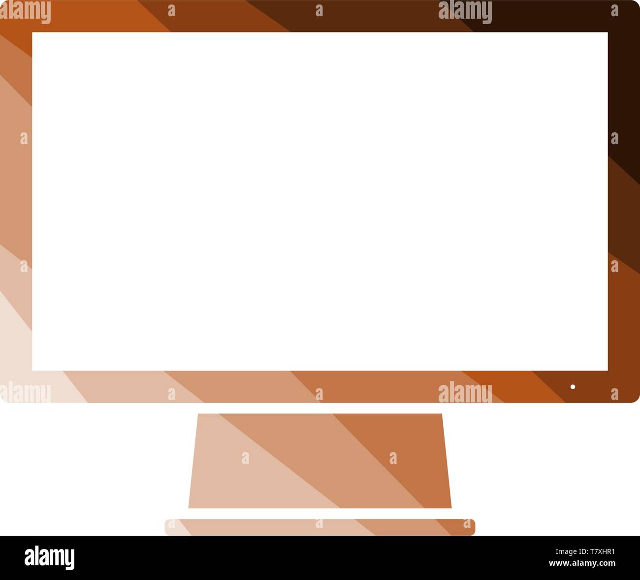 Monitor Icon. Flat Color Ladder Design. Vector Illustration Stock ...