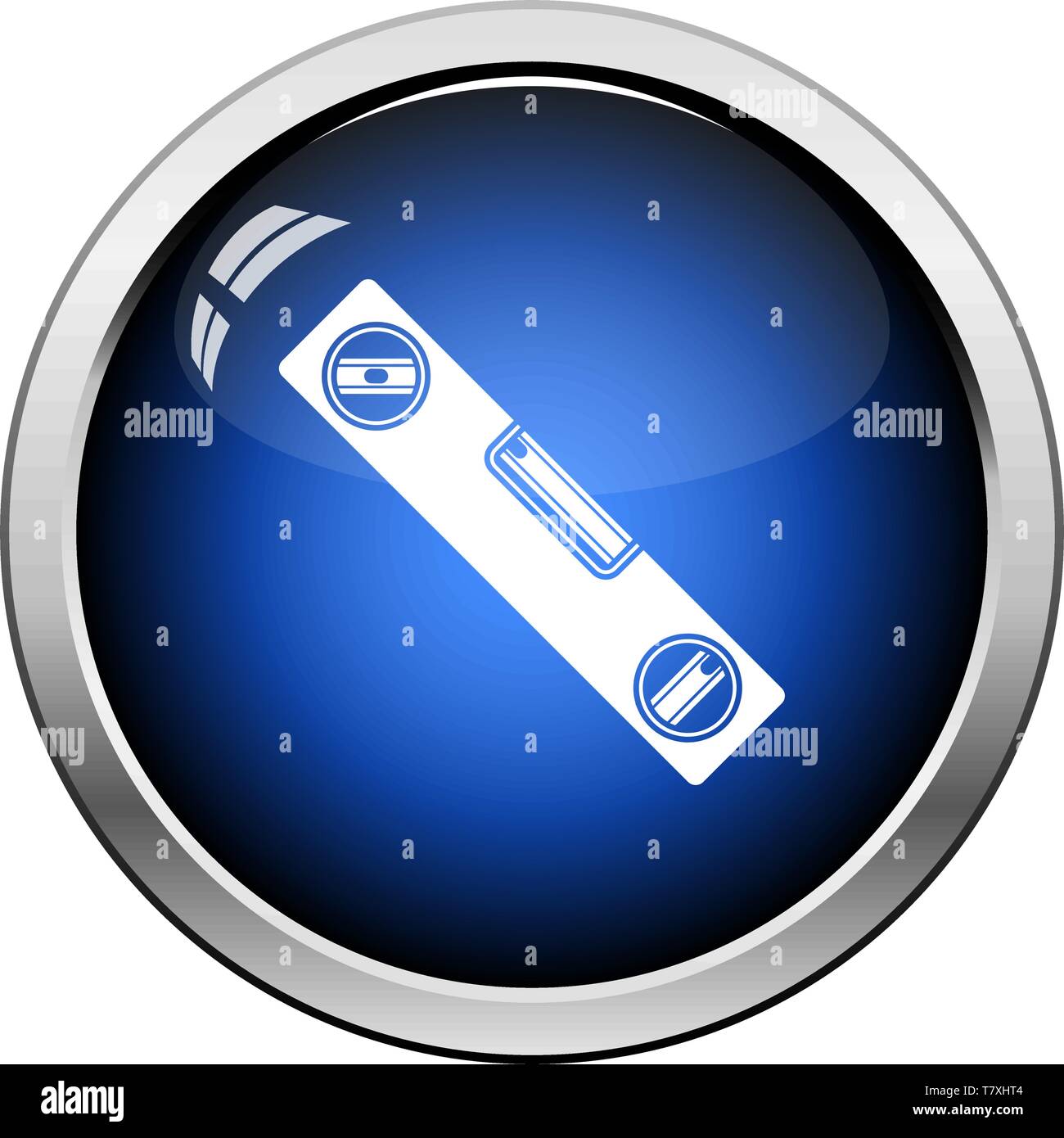 Icon Of Construction Level. Glossy Button Design. Vector Illustration ...