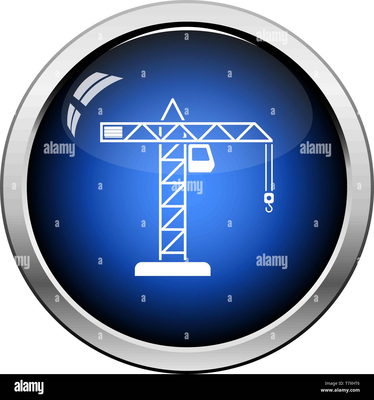 Icon Of Crane. Glossy Button Design. Vector Illustration Stock Vector ...