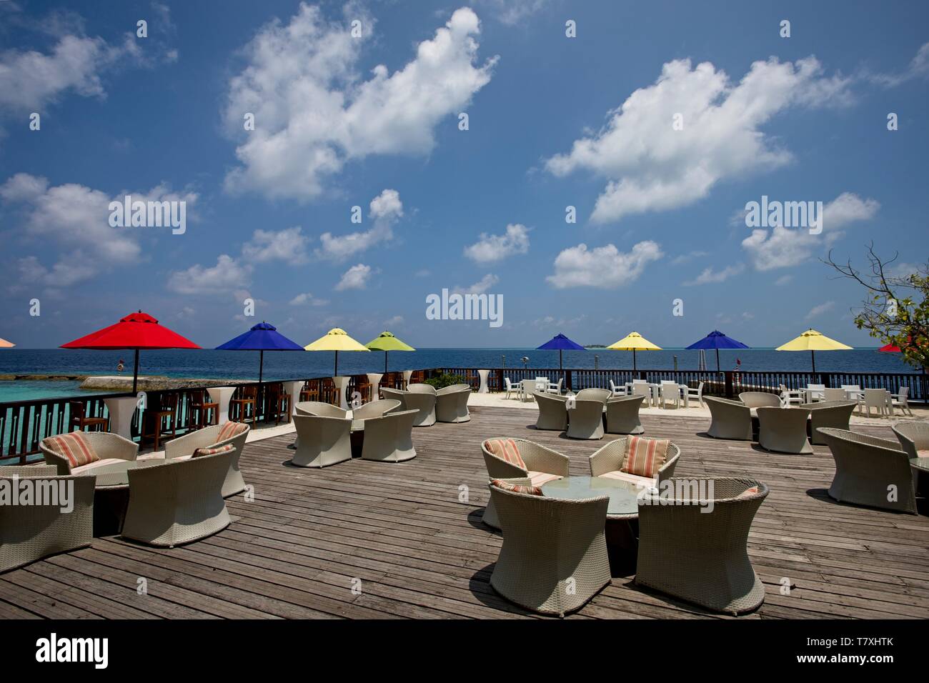 Bar area at Ellaidhoo resort,Maldives Stock Photo - Alamy