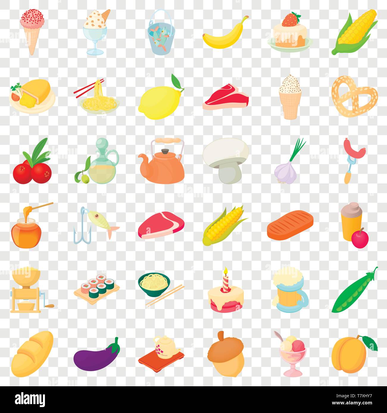 Big breakfast icons set, cartoon style Stock Vector Image & Art - Alamy