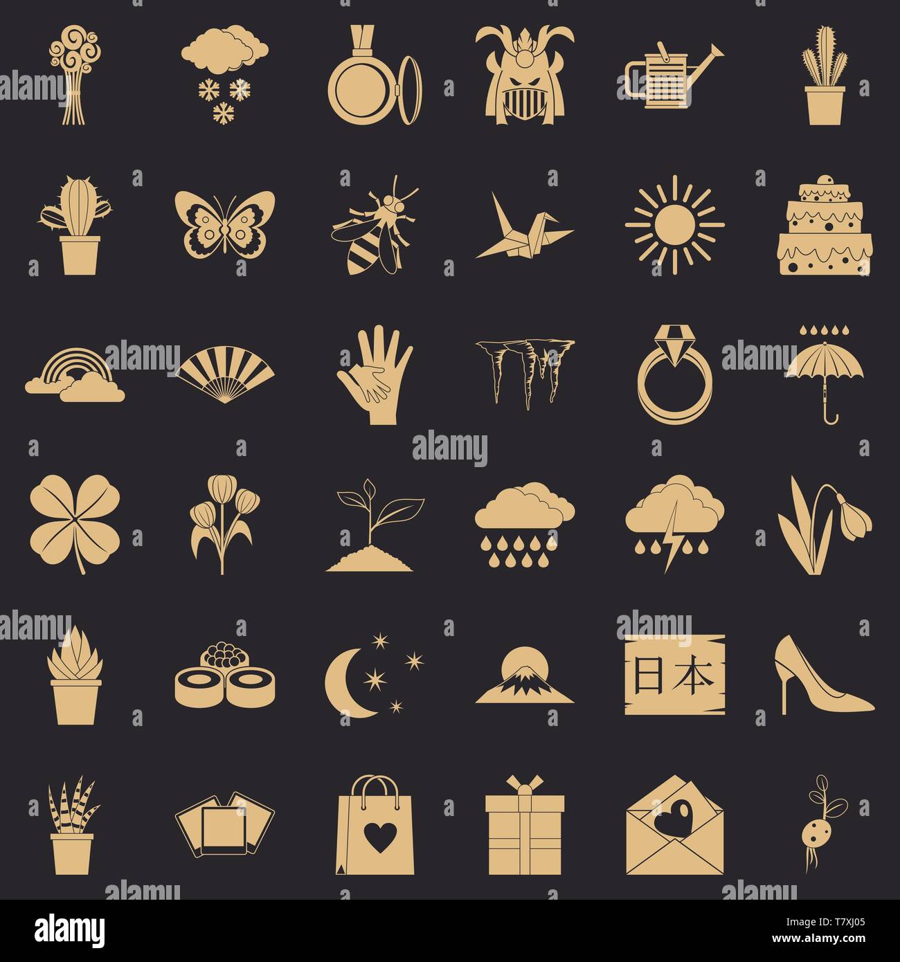 Snow icons set, simle style Stock Vector Image & Art - Alamy