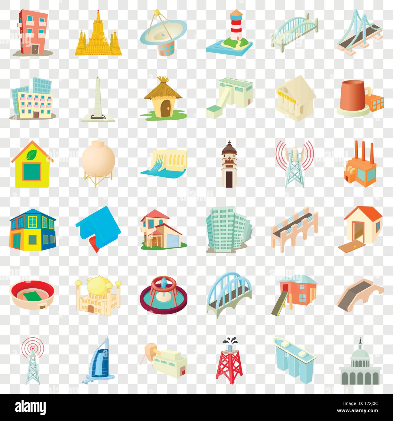 Tall building icons set, cartoon style Stock Vector Image & Art - Alamy