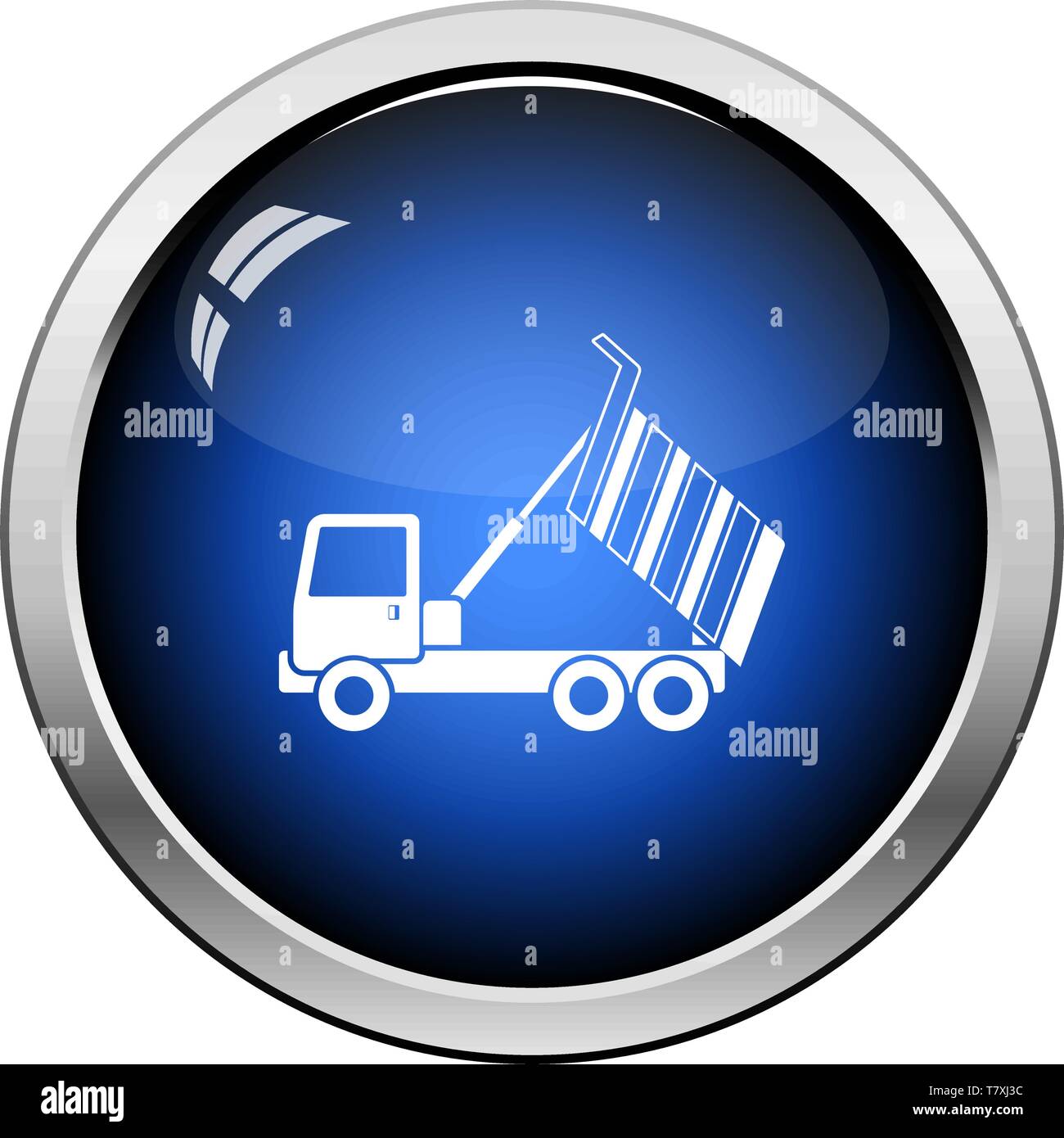 Icon Of Tipper. Glossy Button Design. Vector Illustration Stock Vector ...