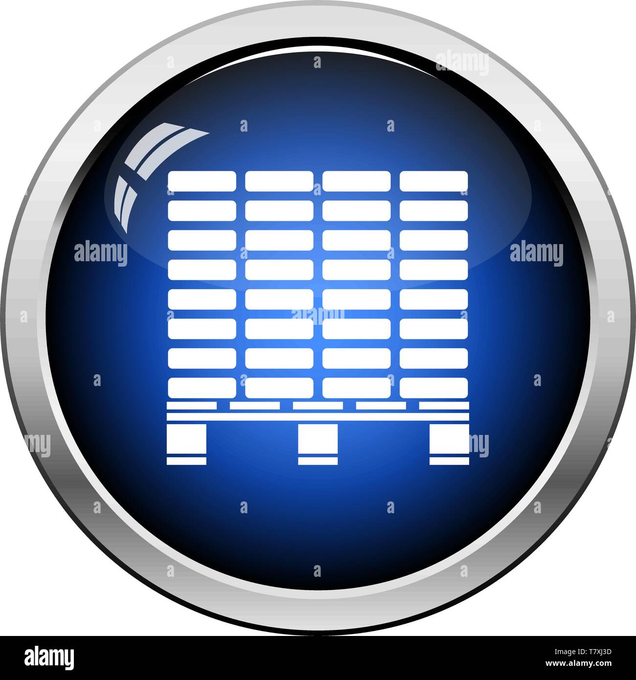 Icon Of Construction Pallet. Glossy Button Design. Vector Illustration ...