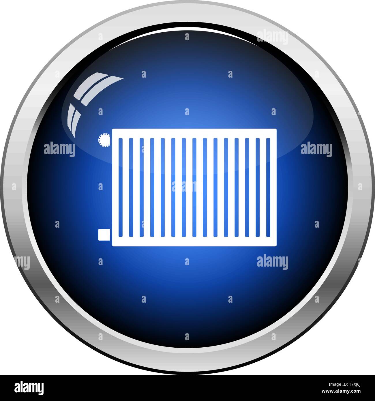 Icon Of Radiator. Glossy Button Design. Vector Illustration Stock ...