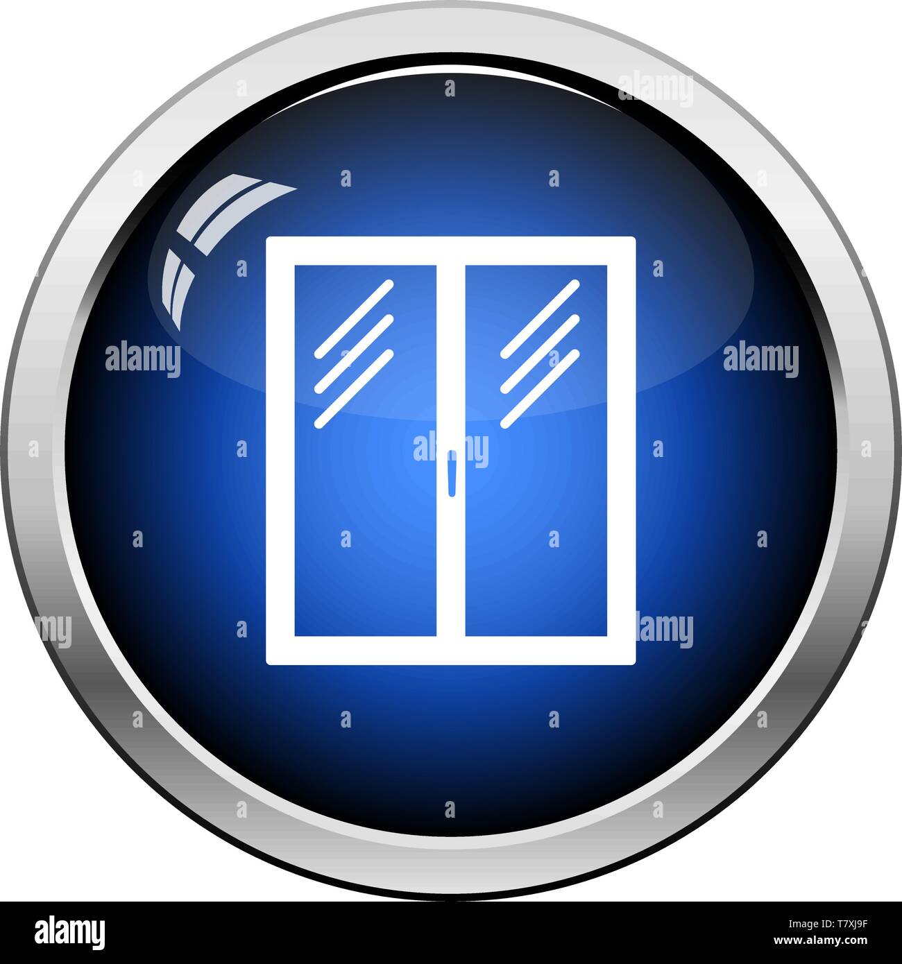 Icon Of Closed Window Frame. Glossy Button Design. Vector Illustration ...