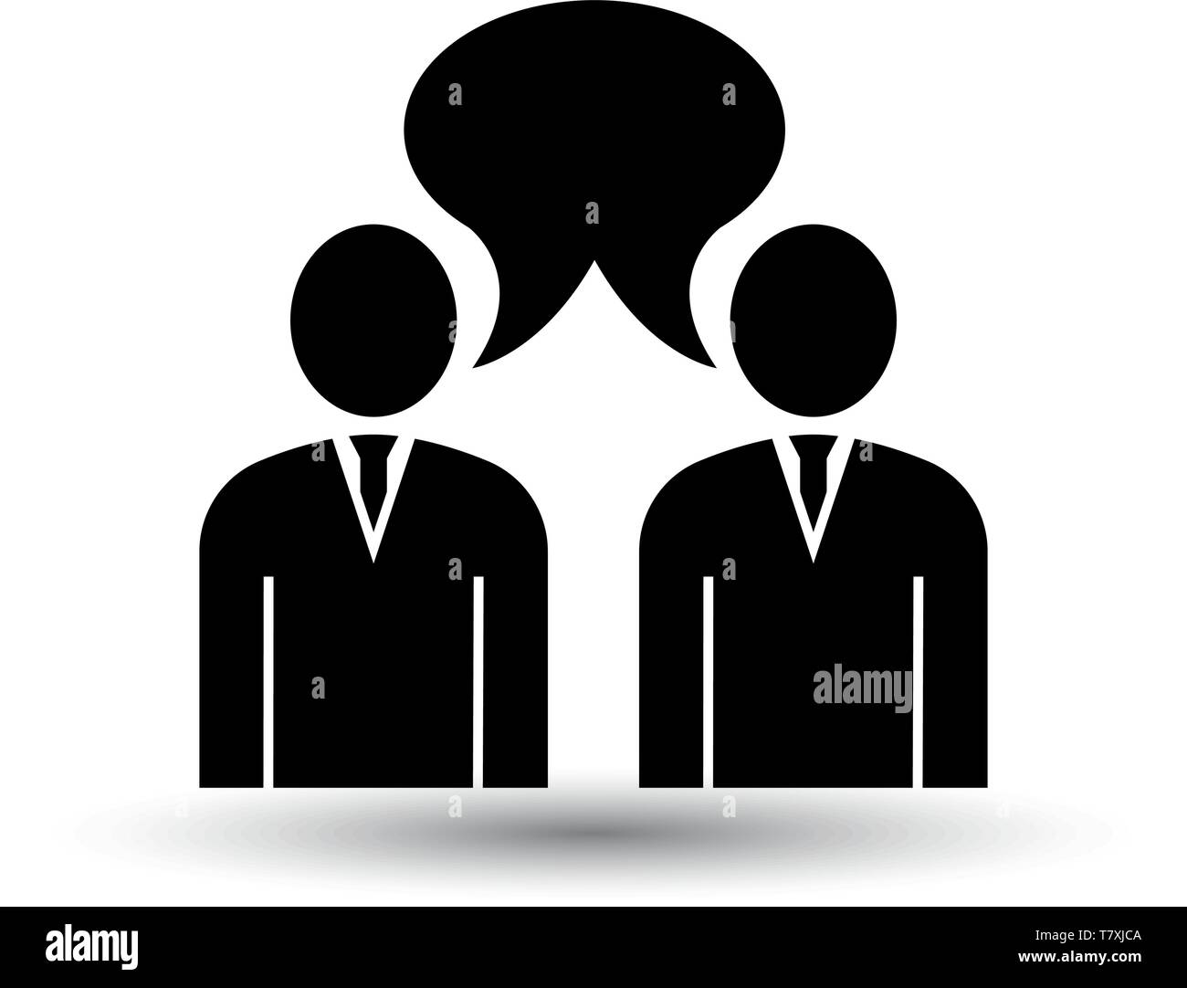 Chat Icon. Black on White Background With Shadow. Vector Illustration ...