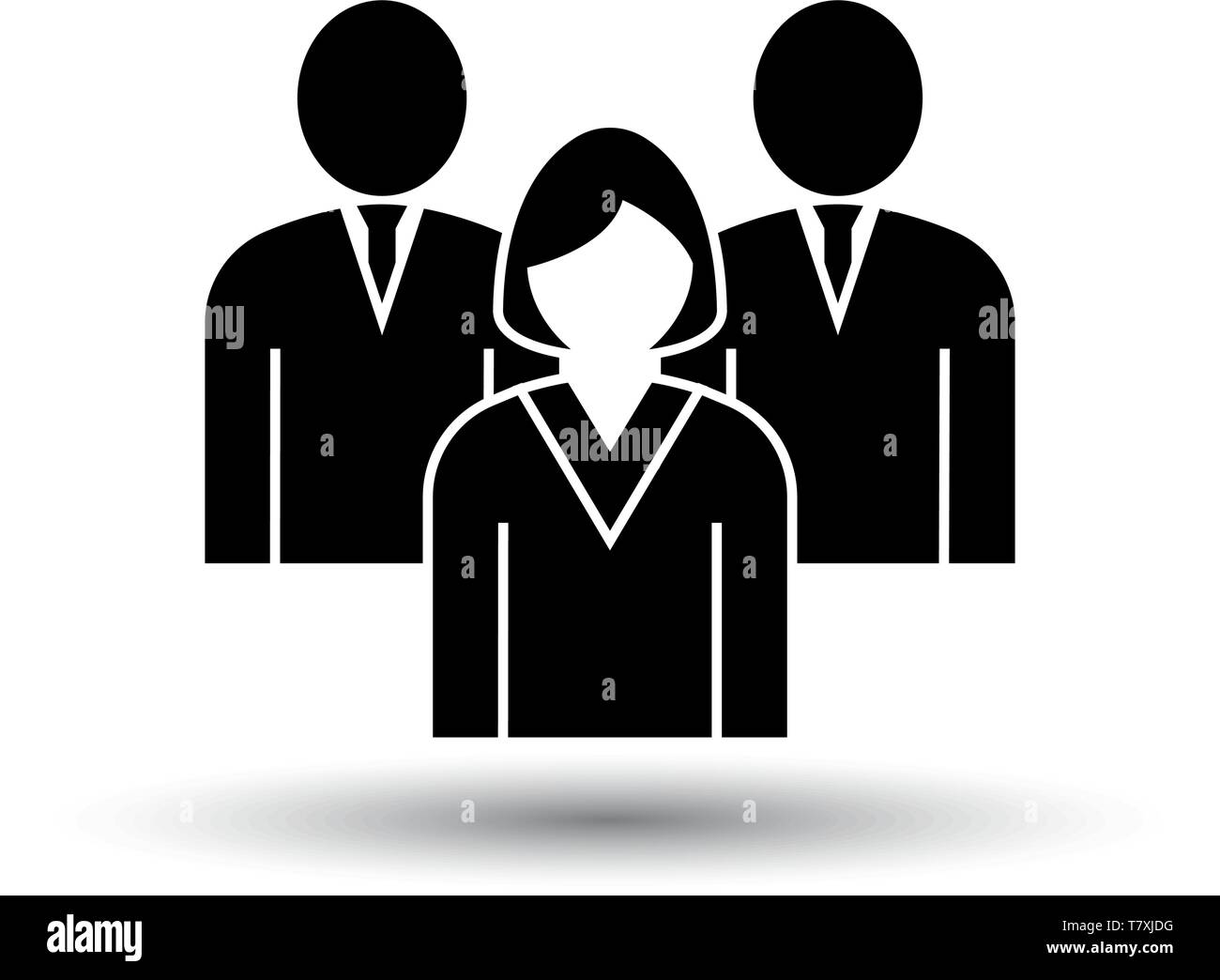 Corporate Team Icon. Black on White Background With Shadow. Vector ...