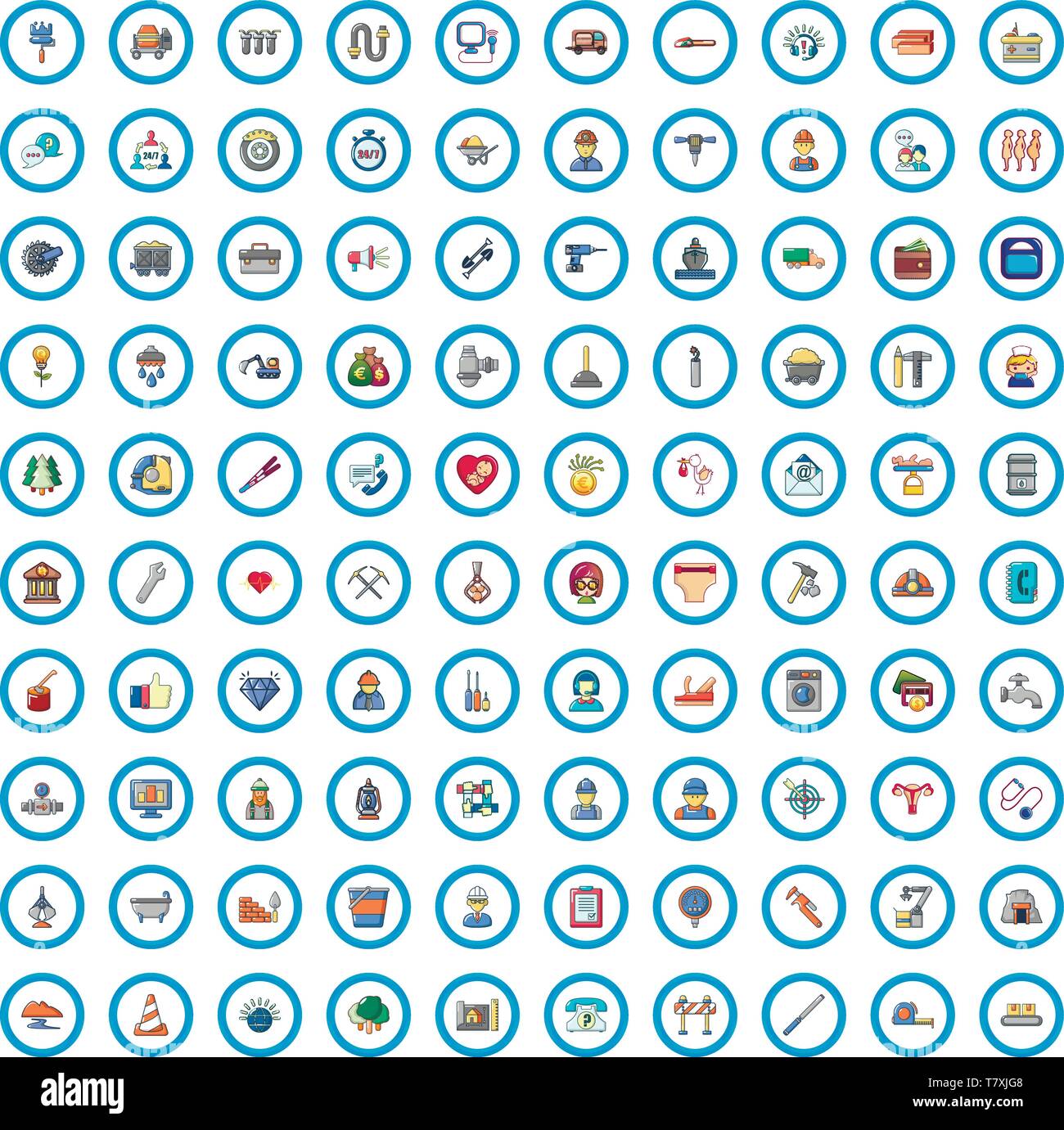100 work icons set, cartoon style Stock Vector Image & Art - Alamy