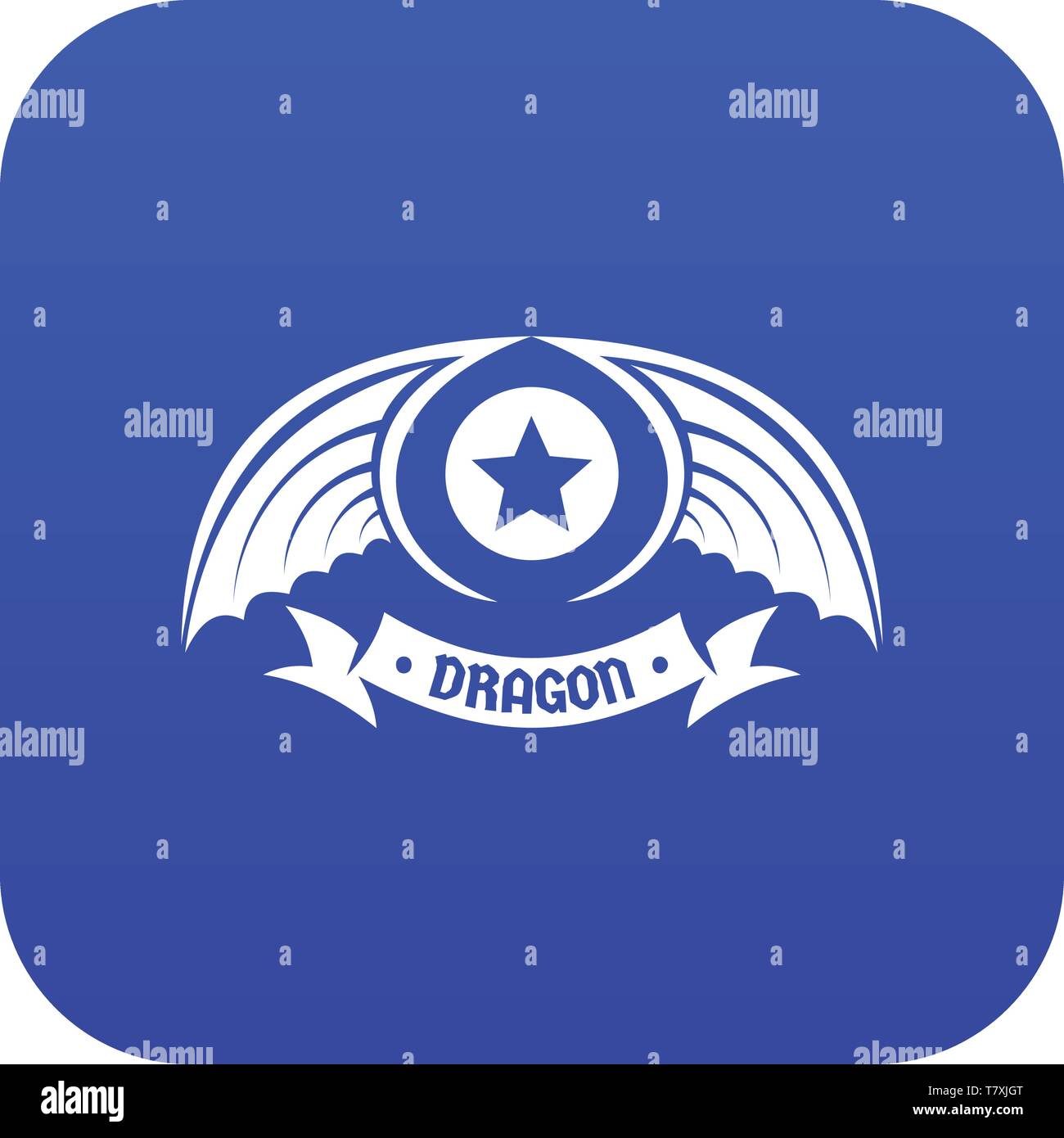 Dragon wing icon blue vector Stock Vector Image & Art - Alamy