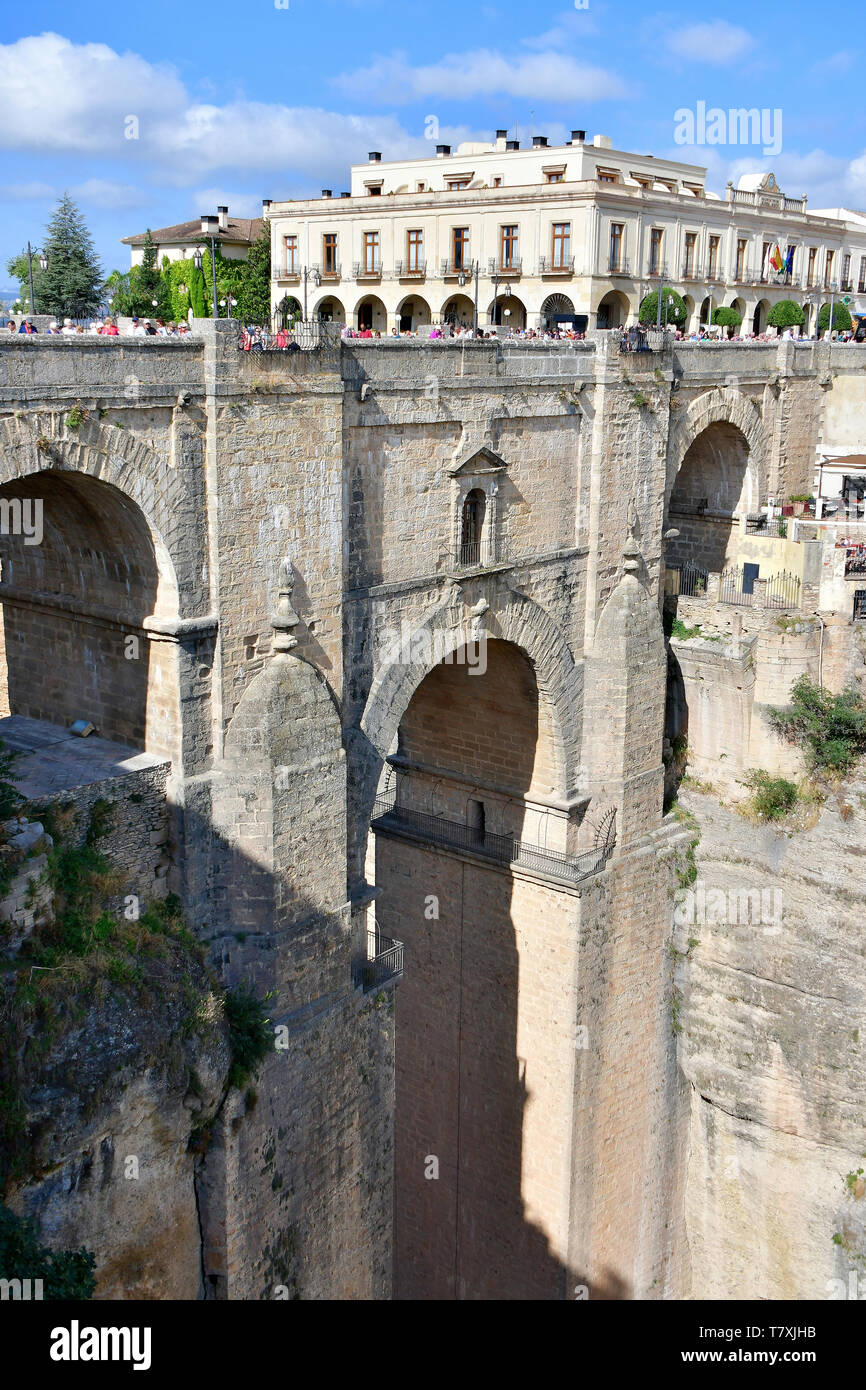 Old valley bridge in Ronda, Andalucía, Andalusia, Spain Stock Photo - Alamy