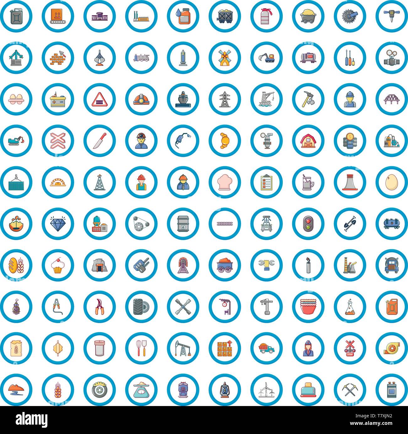 100 working class icons set, cartoon style Stock Vector Image & Art - Alamy