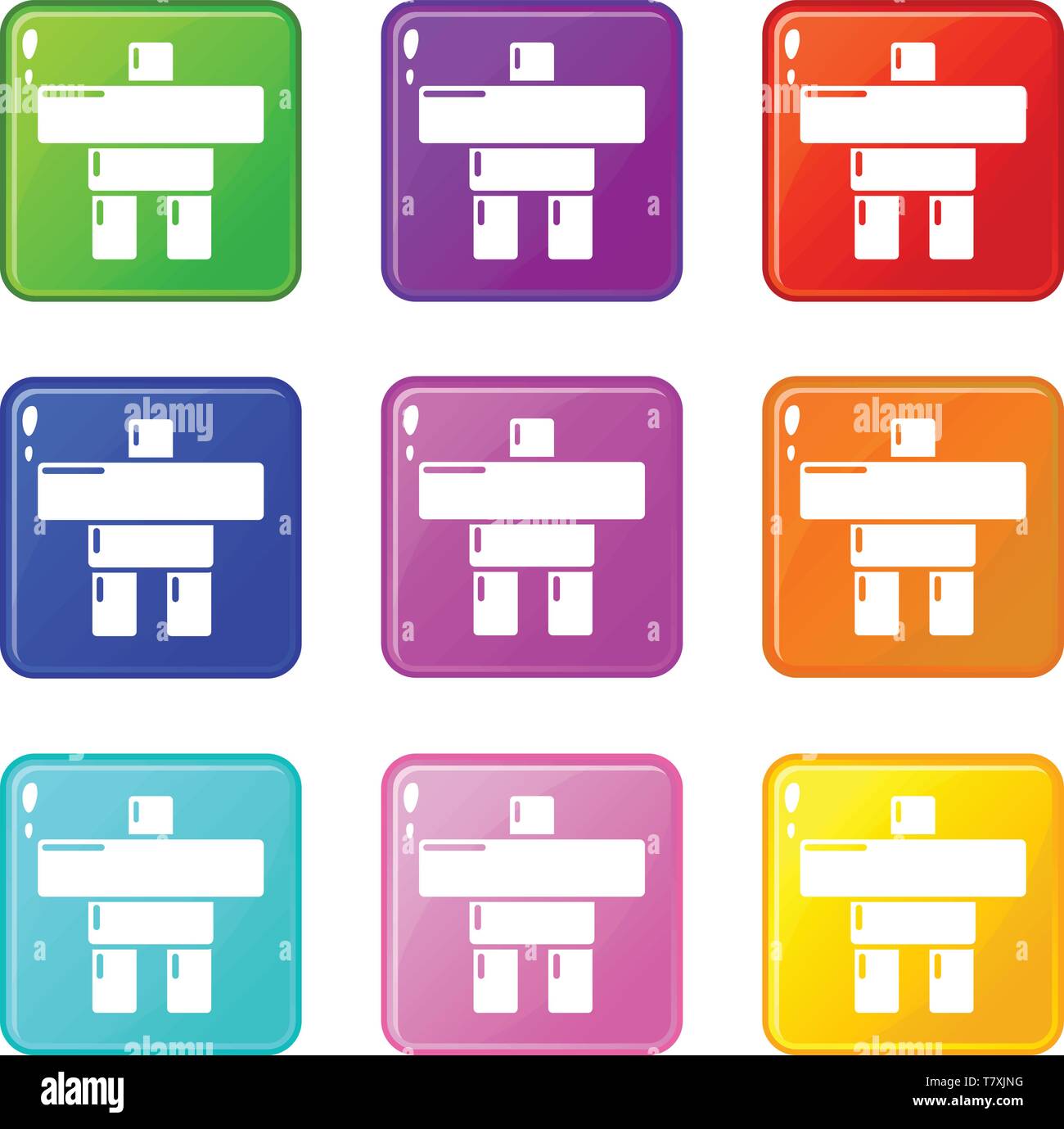 Stone sculpture canada icons set 9 color collection Stock Vector Image ...