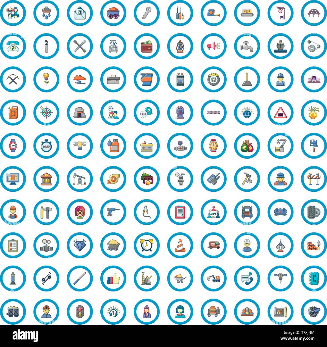 100 working hours icons set, cartoon style Stock Vector Image & Art - Alamy