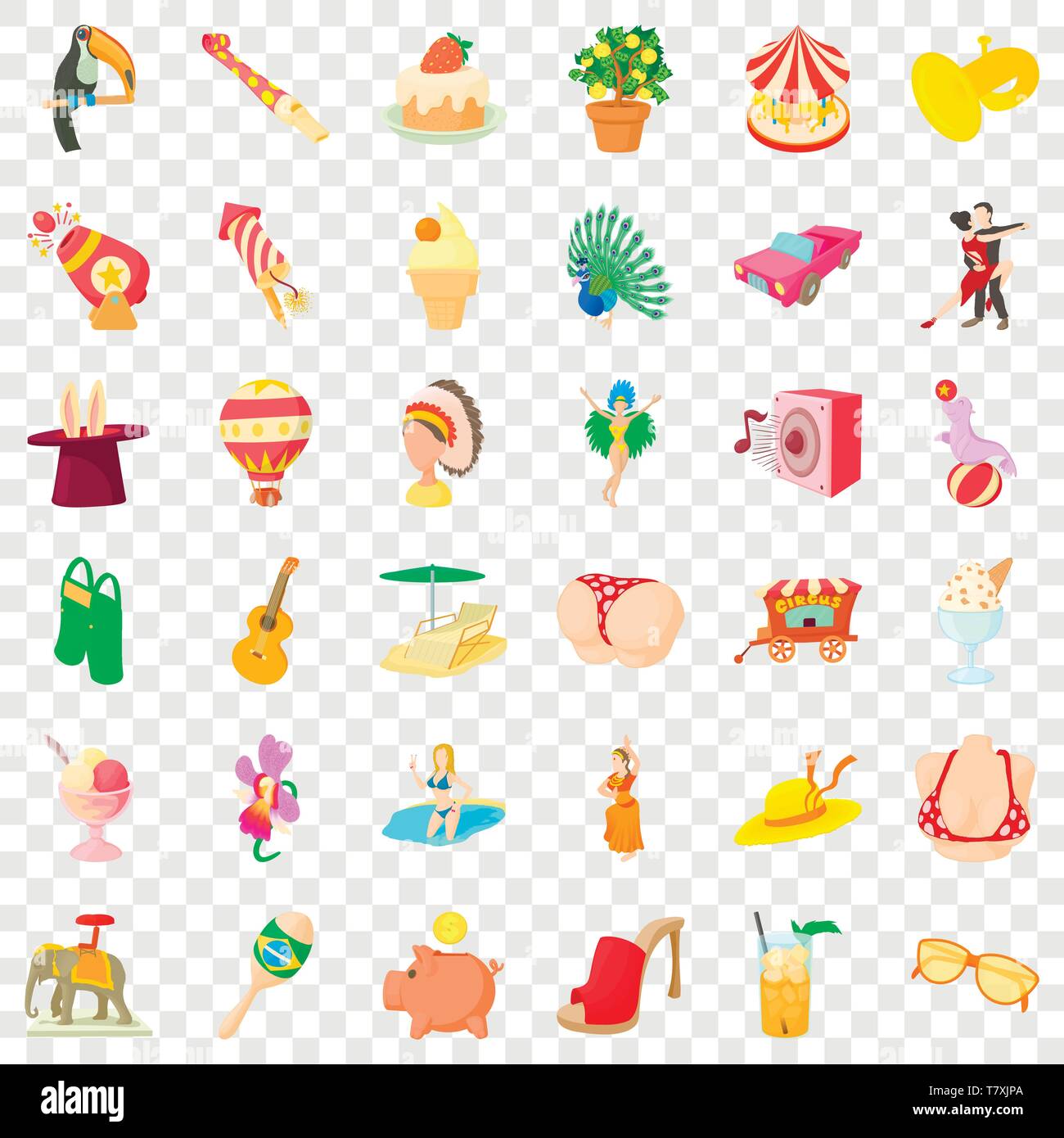 Great carnival icons set, cartoon style Stock Vector Image & Art - Alamy