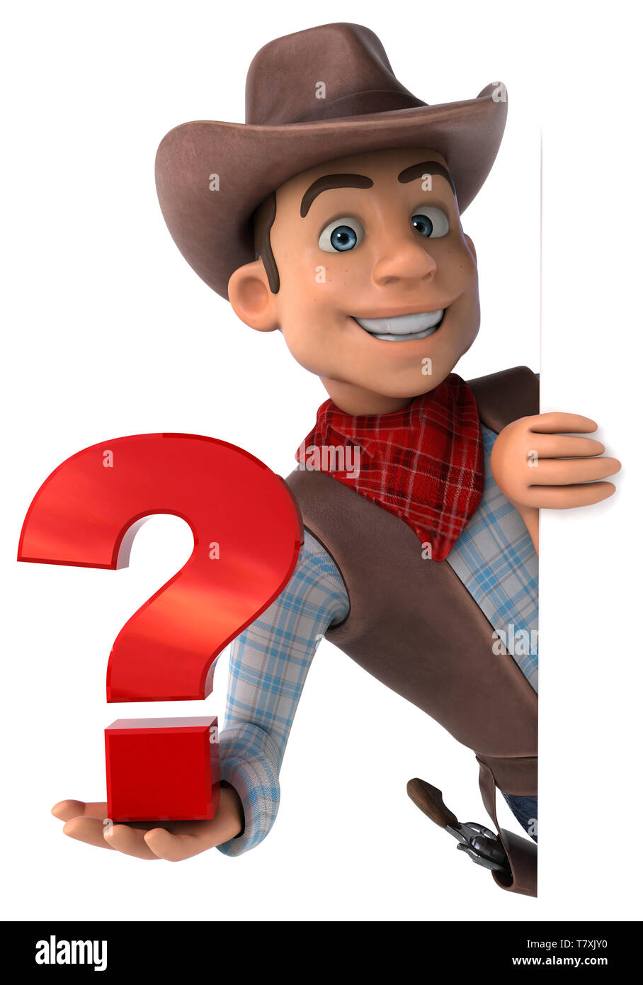 Fun Cowboy - 3D Illustration Stock Photo - Alamy