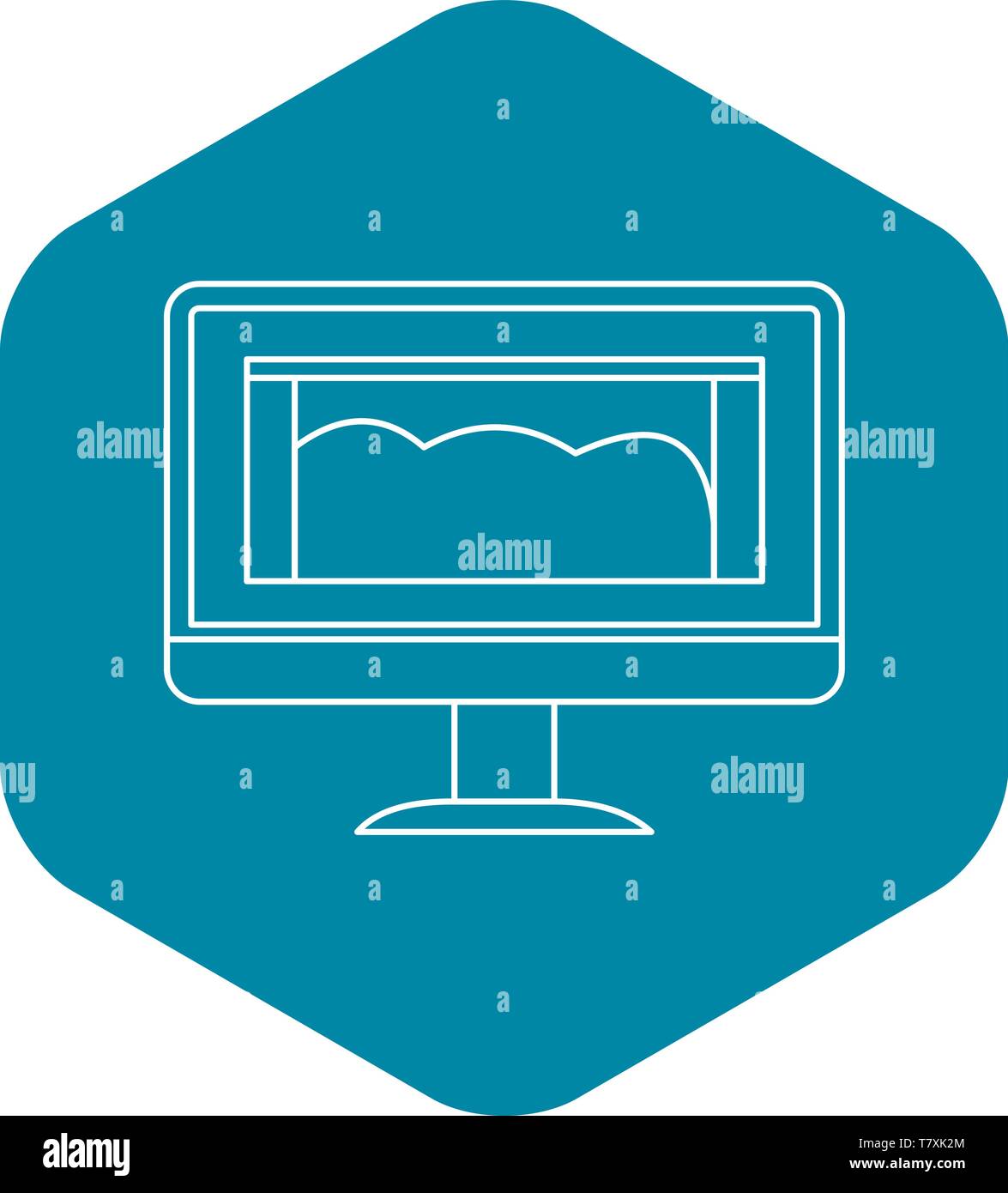 Drawing monitor icon, outline style Stock Vector Image & Art - Alamy