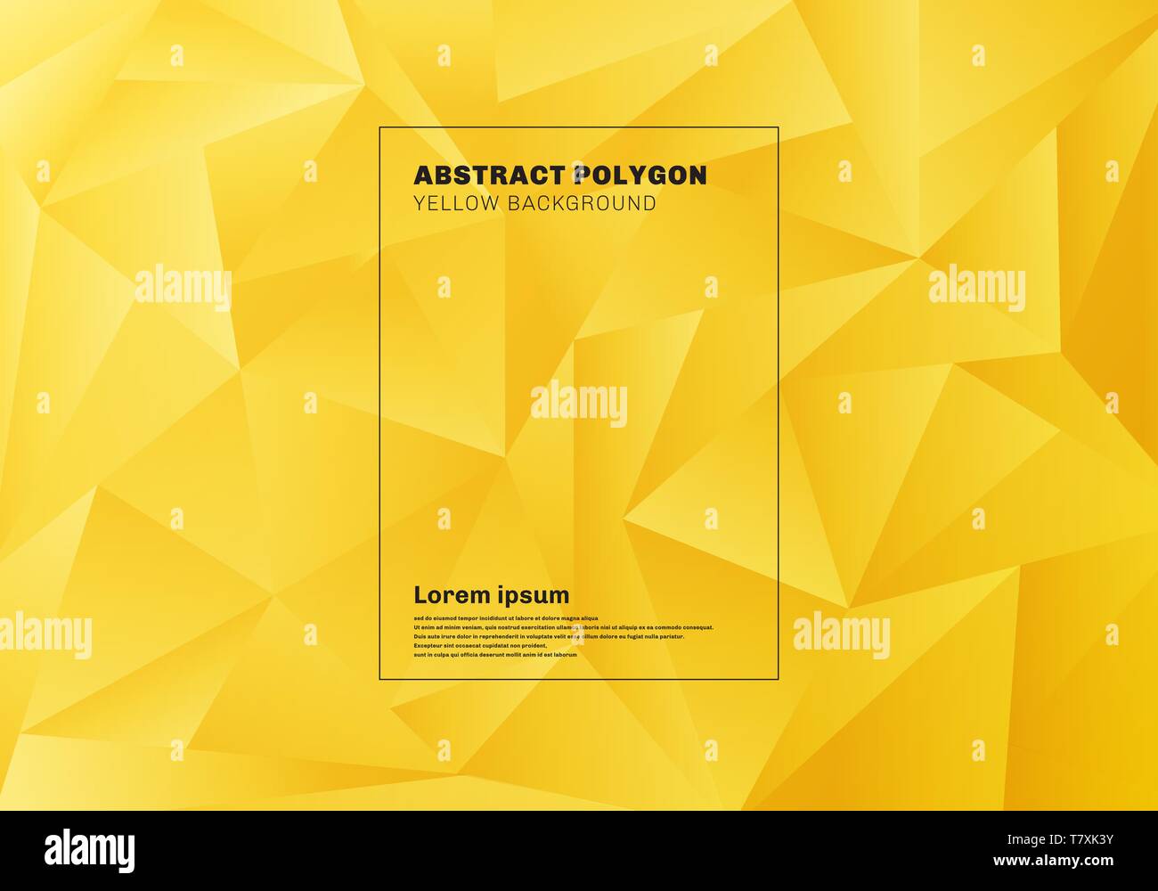 Abstract low polygon or triangles pattern on yellow mustard background and texture. Geometric ...