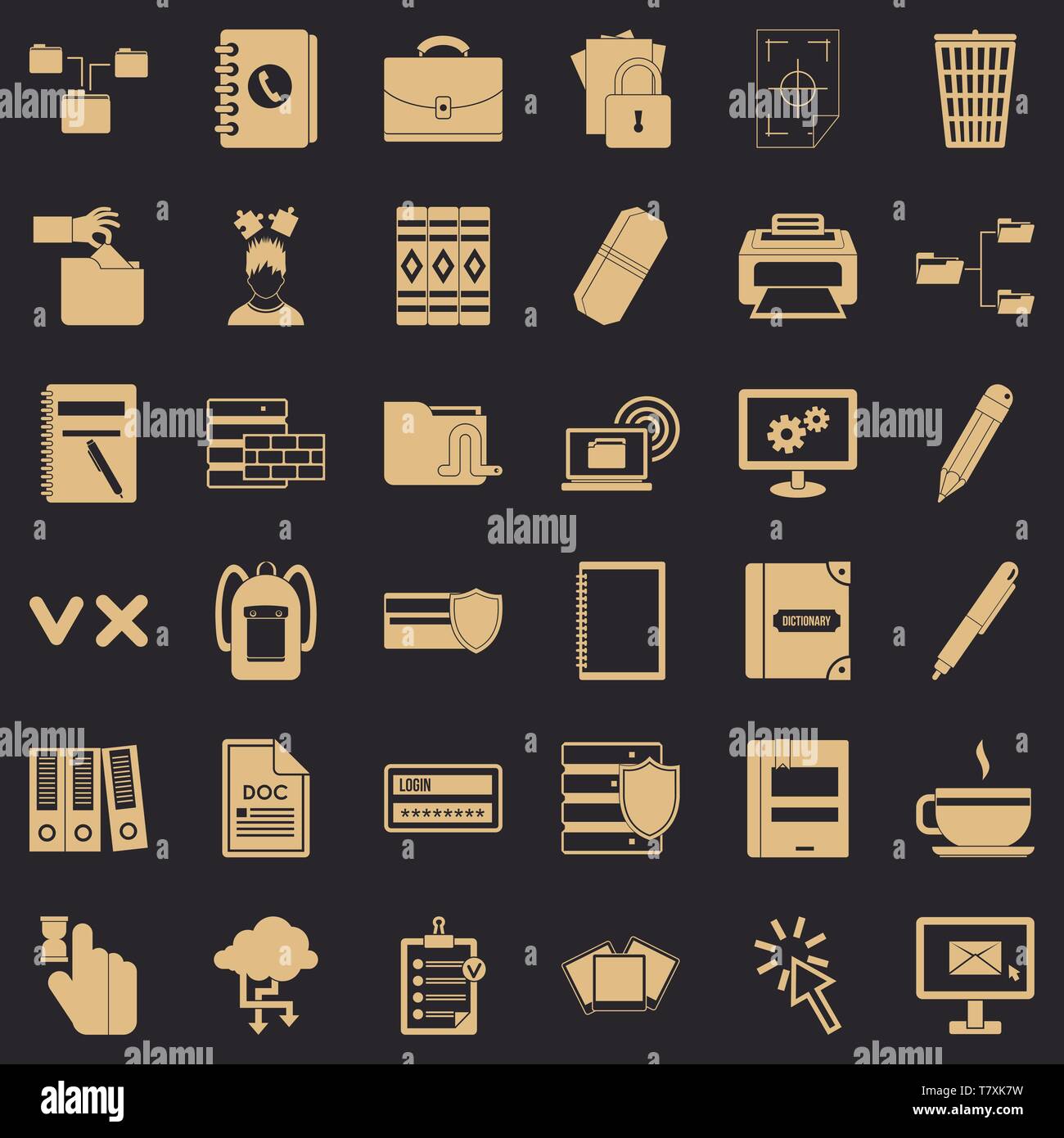 Folder icons set, simle style Stock Vector Image & Art - Alamy