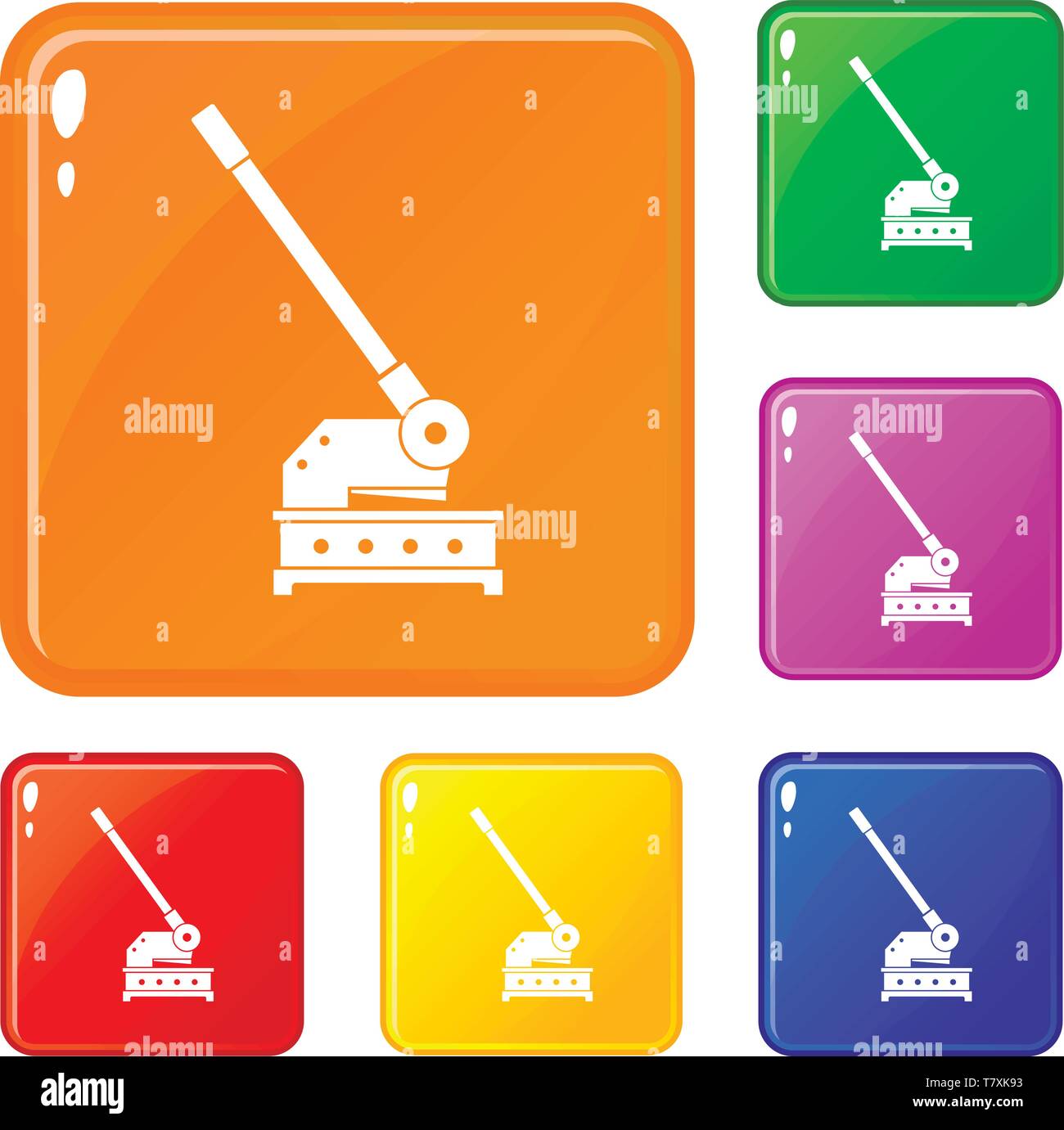 Cutting machine icons set vector color Stock Vector Image & Art - Alamy