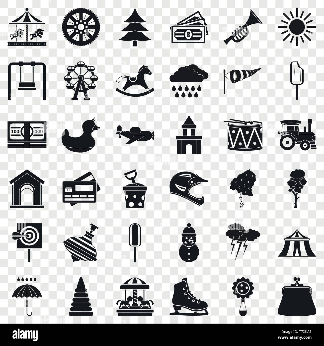 Children carousel icons set, simple style Stock Vector Image & Art - Alamy