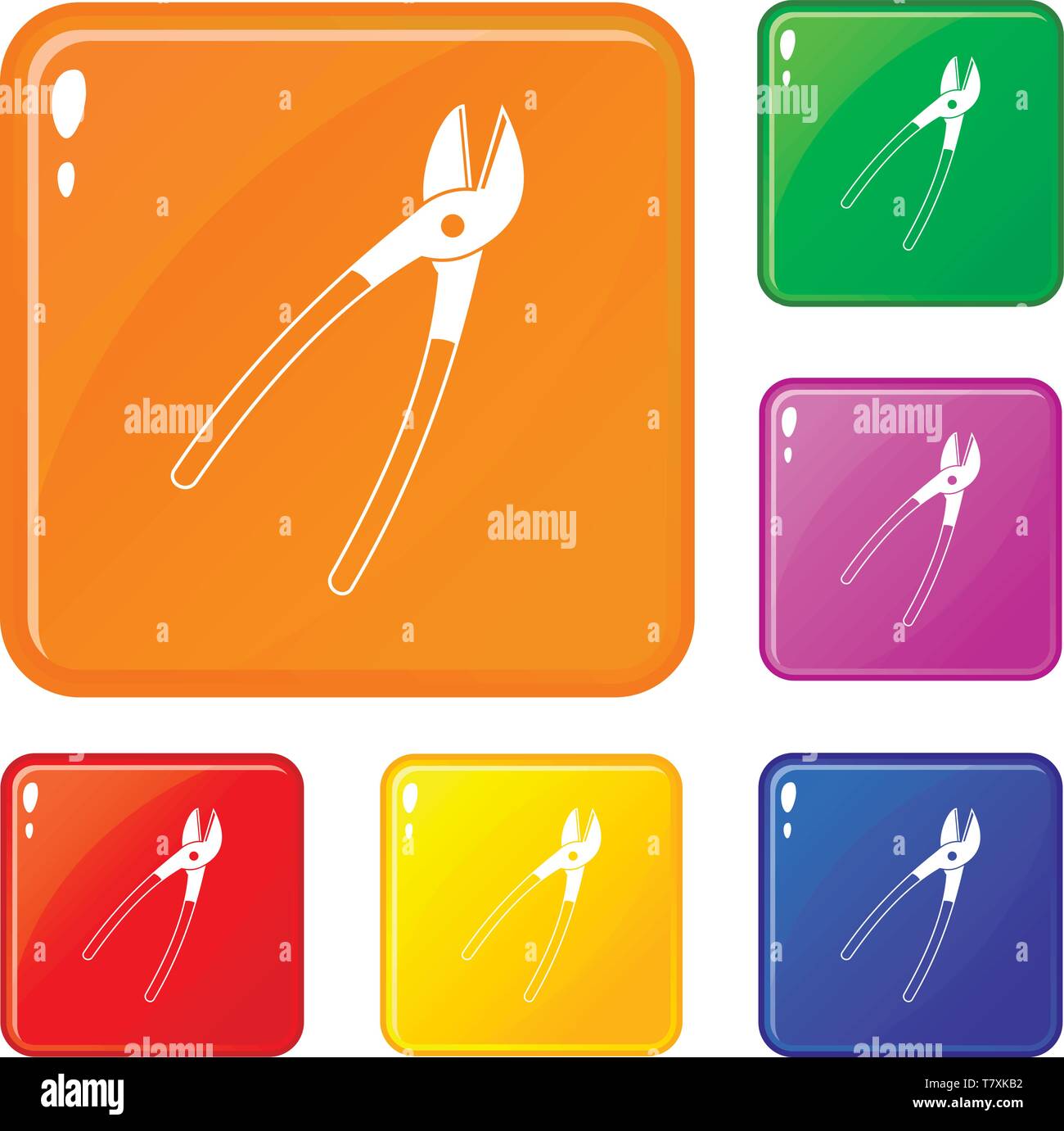 Metal shears icons set vector color Stock Vector Image & Art - Alamy