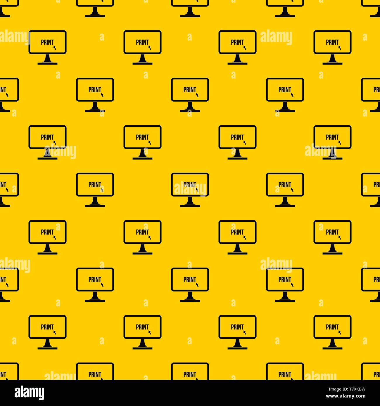 Print word on a computer monitor pattern vector Stock Vector Image ...