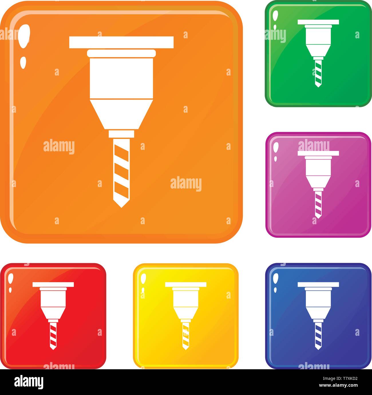 Drill bit icons set vector color Stock Vector Image & Art - Alamy