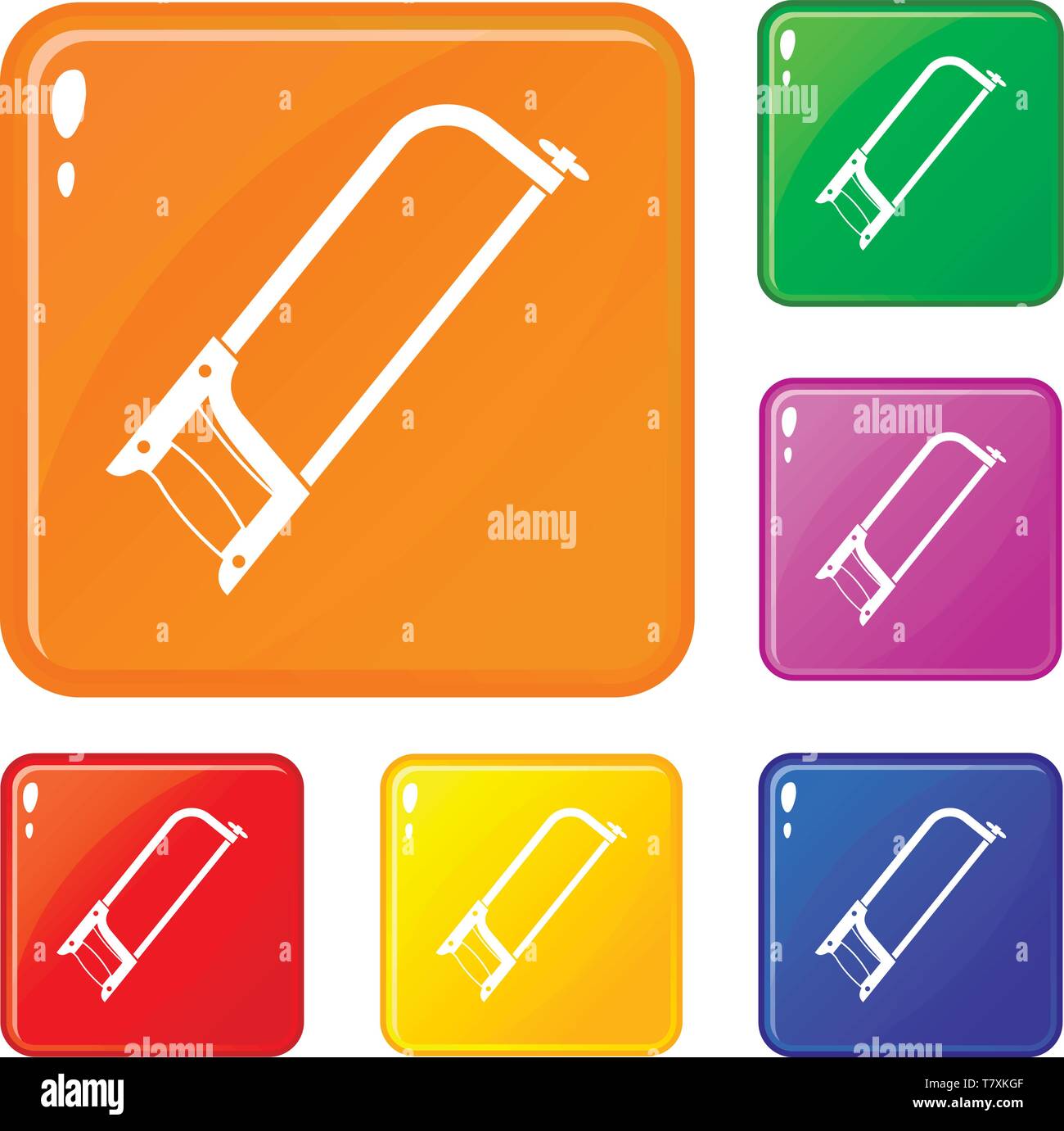 Hacksaw icons set vector color Stock Vector Image & Art - Alamy