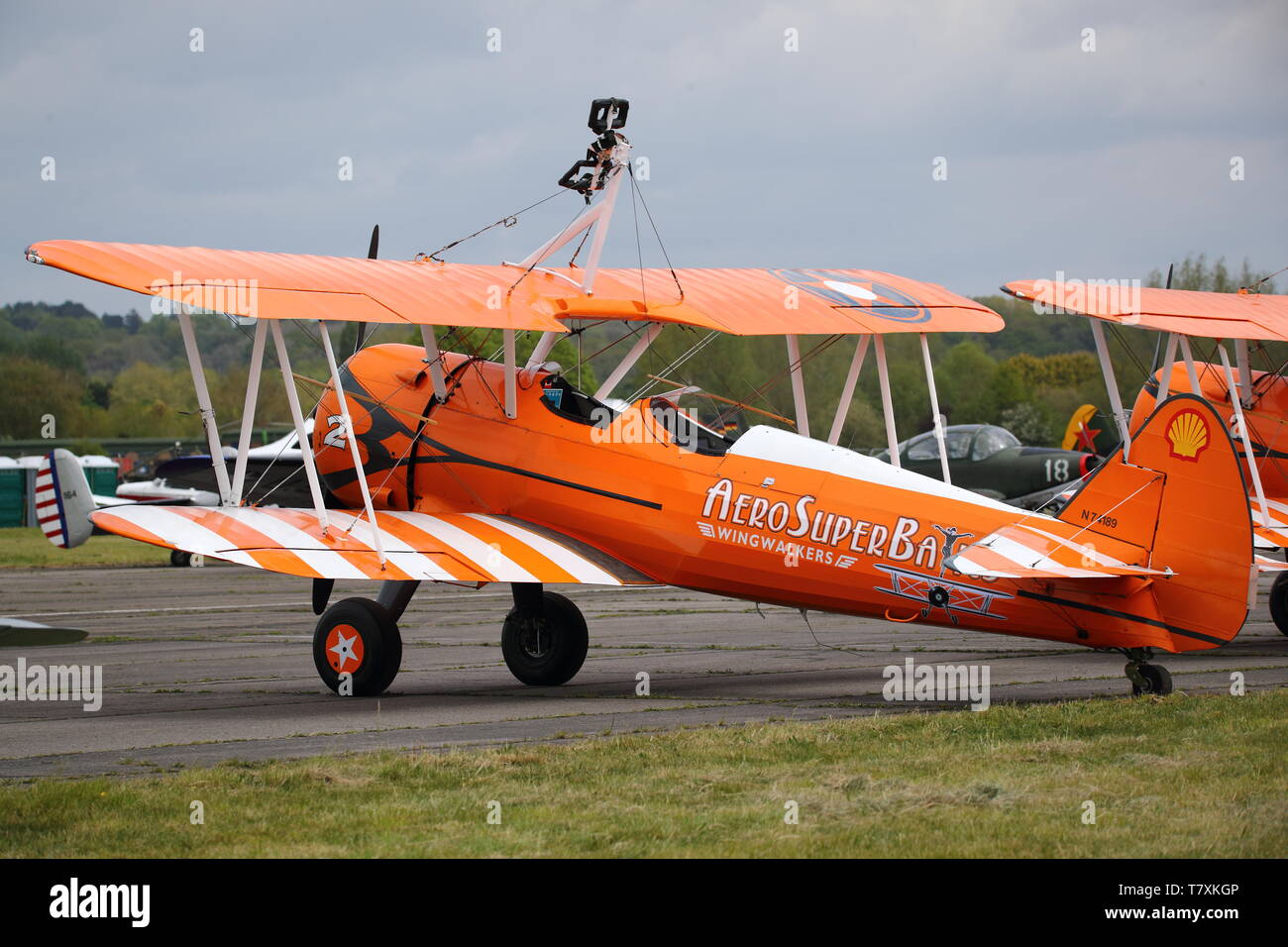 Air show biplane hi-res stock photography and images - Alamy