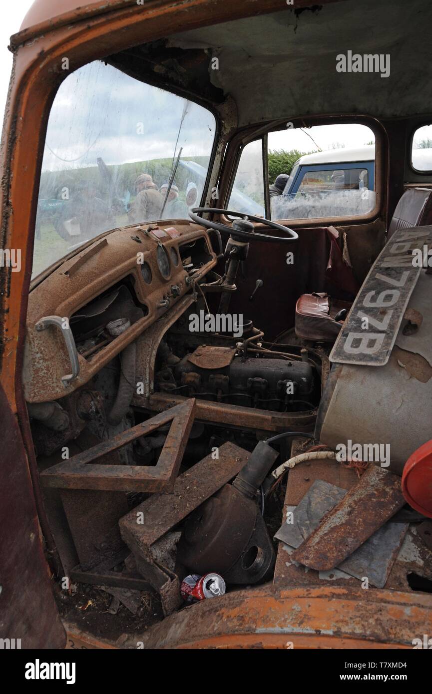 A Commer Karrier vintave pick up lorry at a farm sale, Herefordshire ...