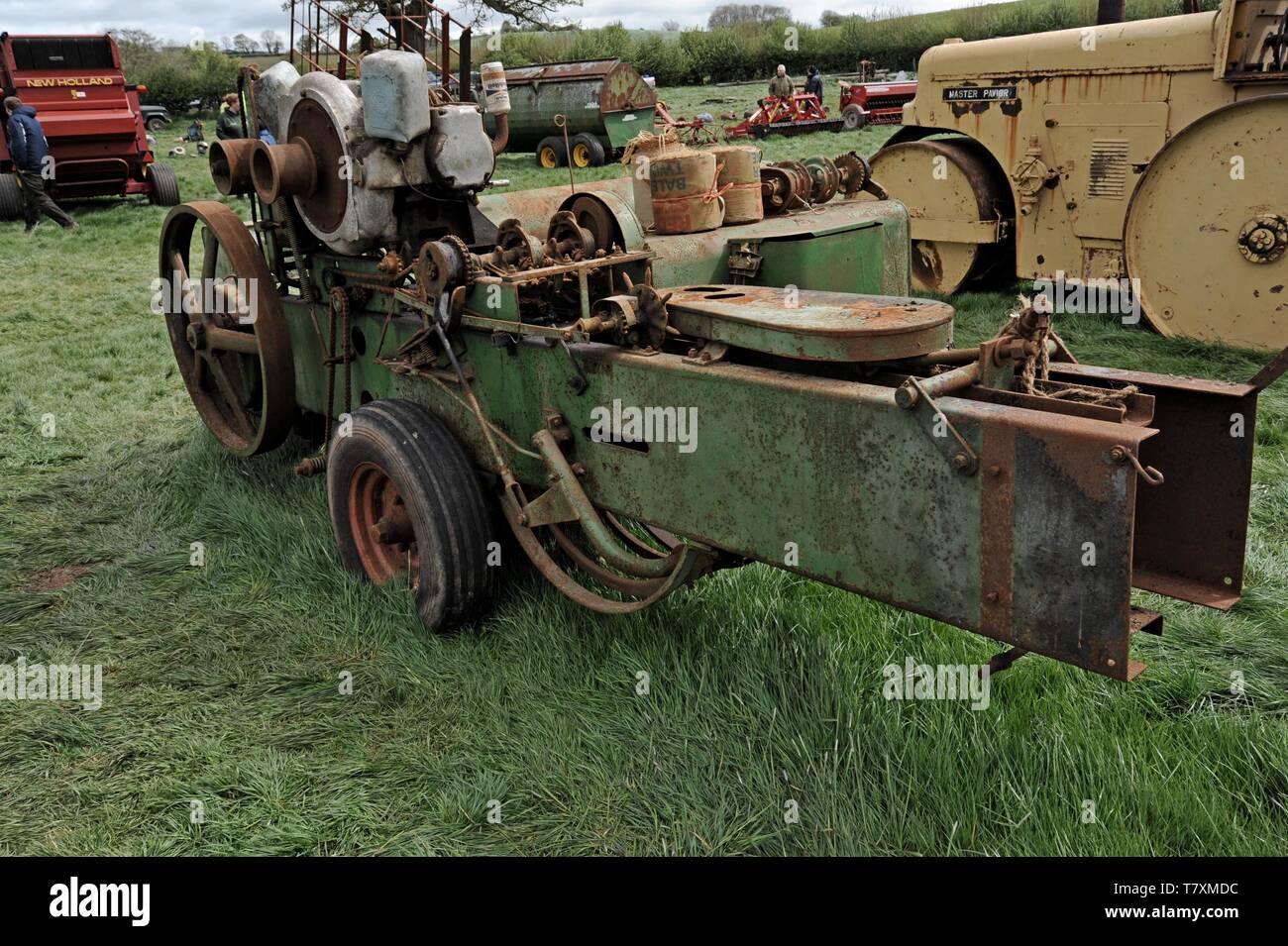 A Bamford BL60 static baler at a farm sale of vintage farm machinery ...