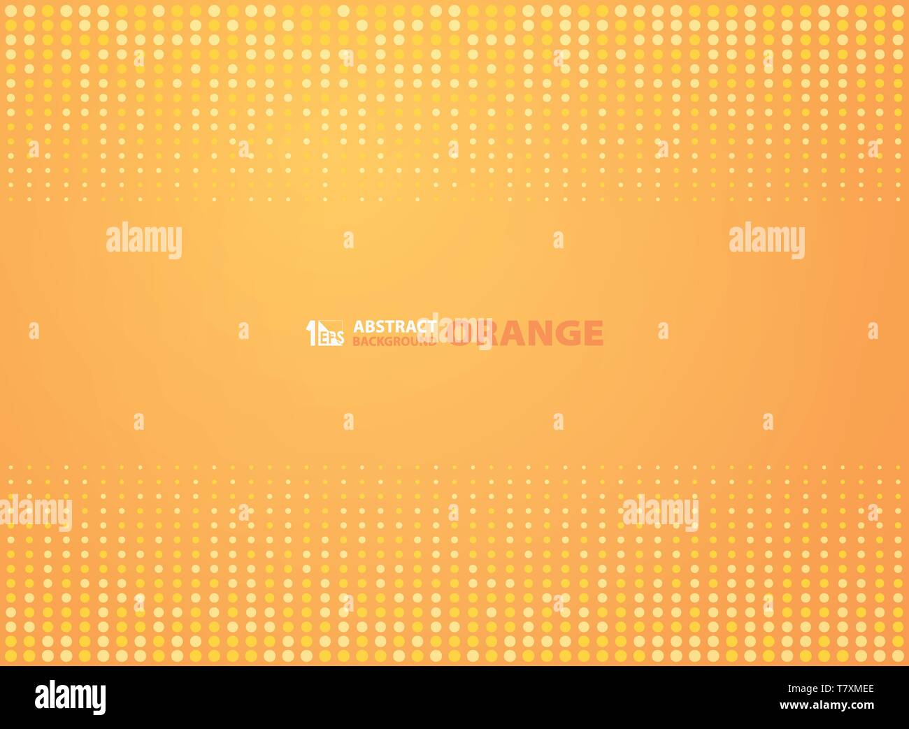 Abstract gradient orange color with circles halftone design background ...