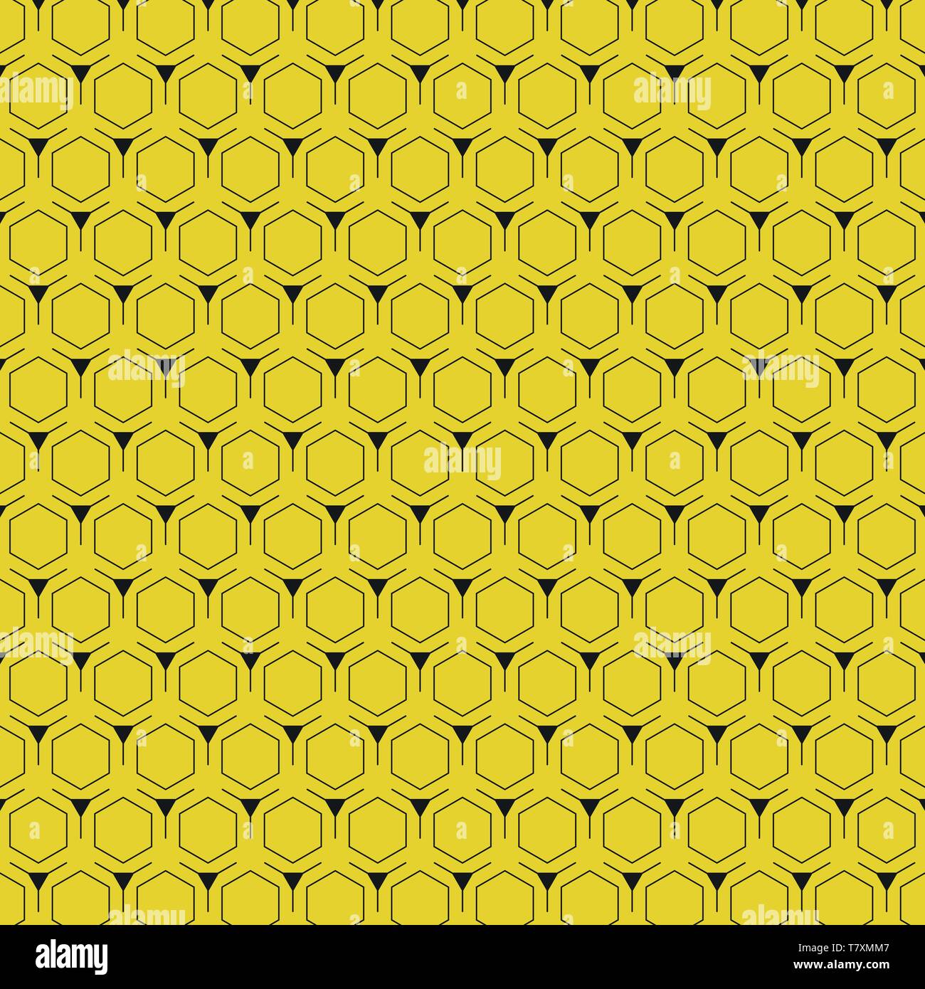 Hexagon Pattern Wallpaper Yellow