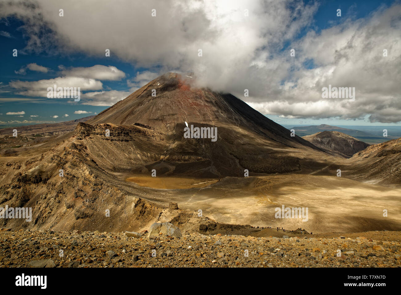 Landscape New Zealand - National Park Tongariro with active volcanos ...