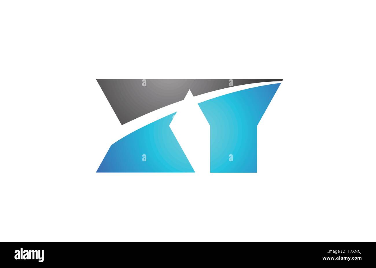 alphabet letter xy x y logo combination in blue and grey colors ...