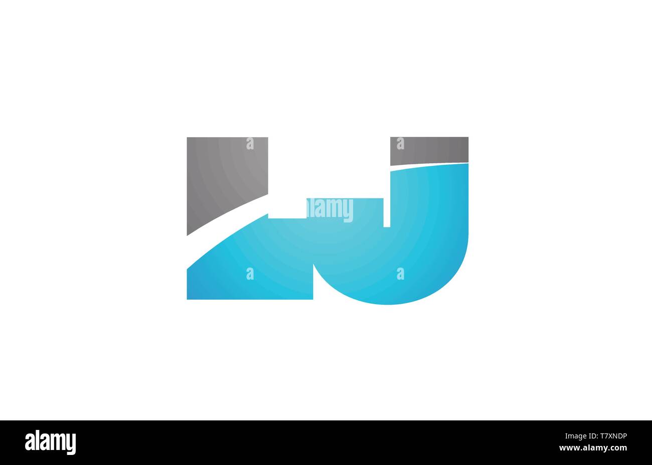 alphabet letter lj l j logo combination in blue and grey colors ...